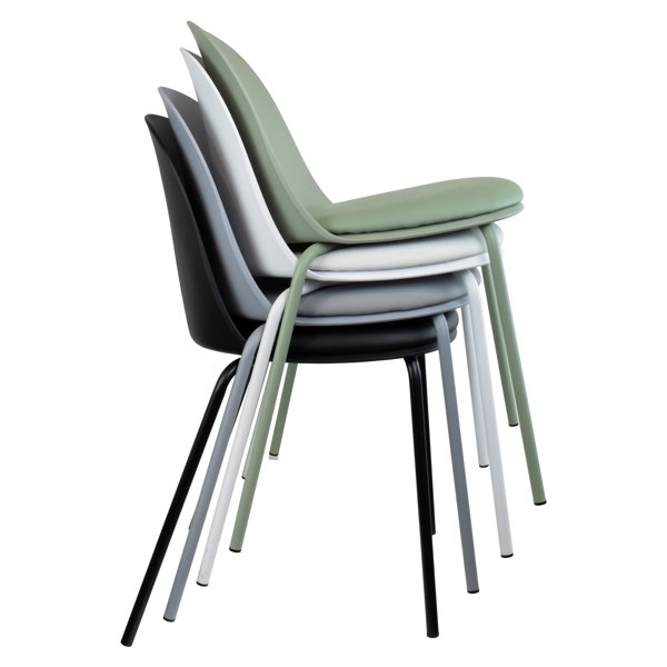 Latitude Run® Jez Modern Plastic Dining Stacking Chairs Metal Legs ...