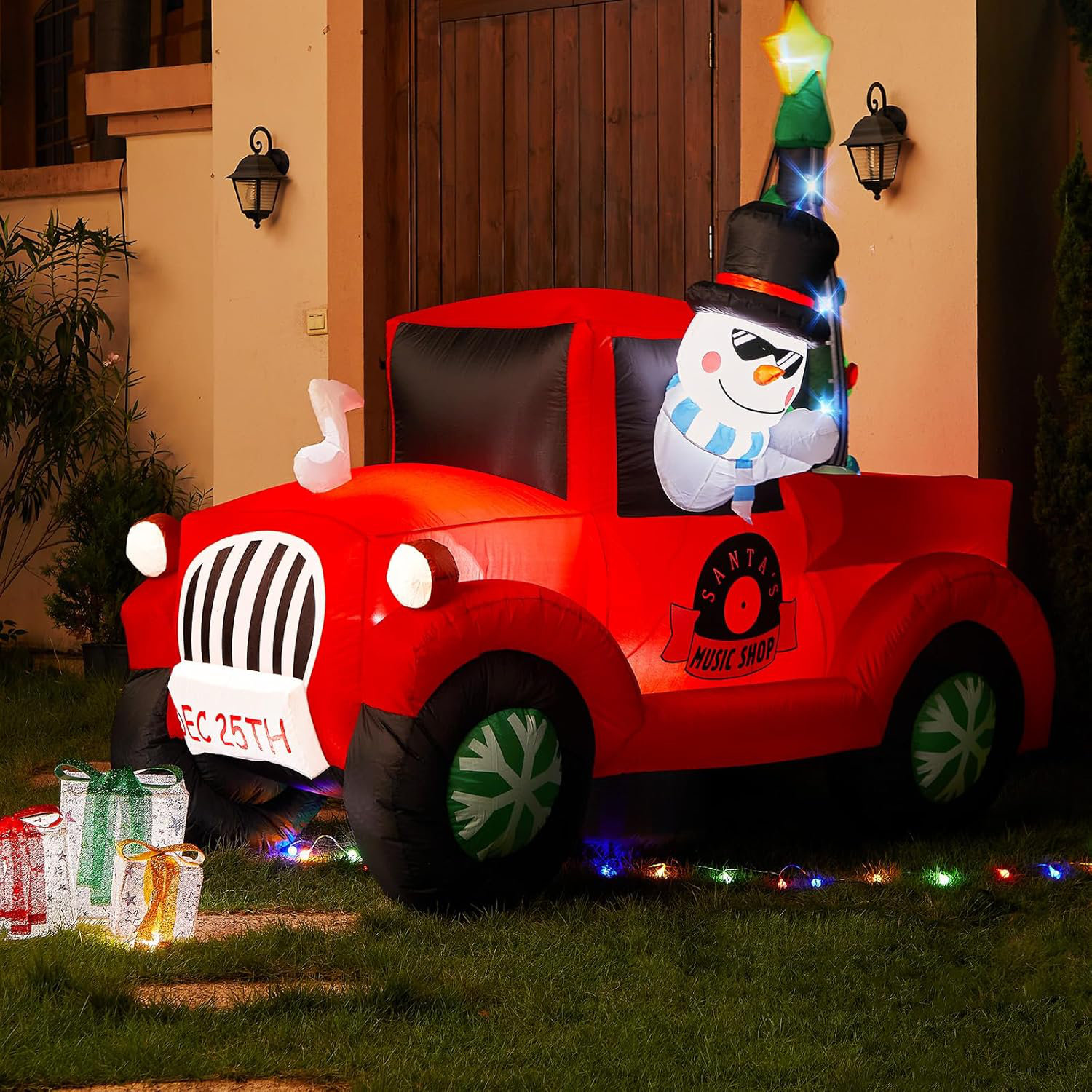 The Holiday Aisle® 8 X 6 Ft Christmas Inflatable Pickup Truck & Tree ...
