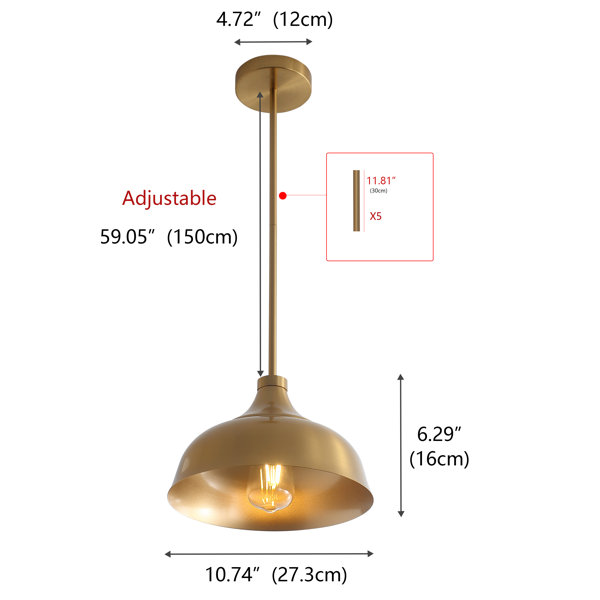 Mercer41 Ellexus 1 - Light LED Pendant with Accents "& Reviews" | Wayfair