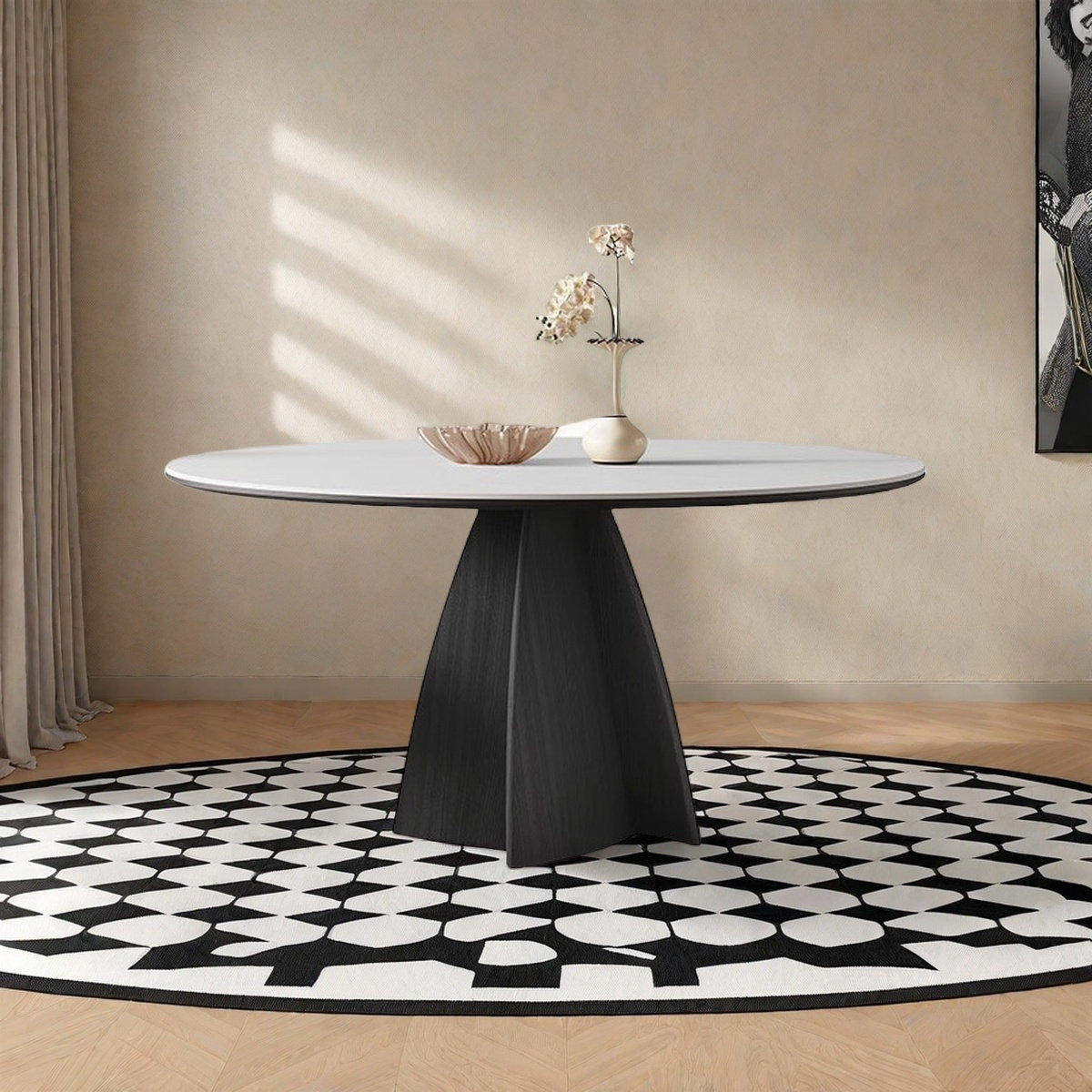 Orren Ellis Modern Minimalist Pure White Rock Slab Table | Wayfair