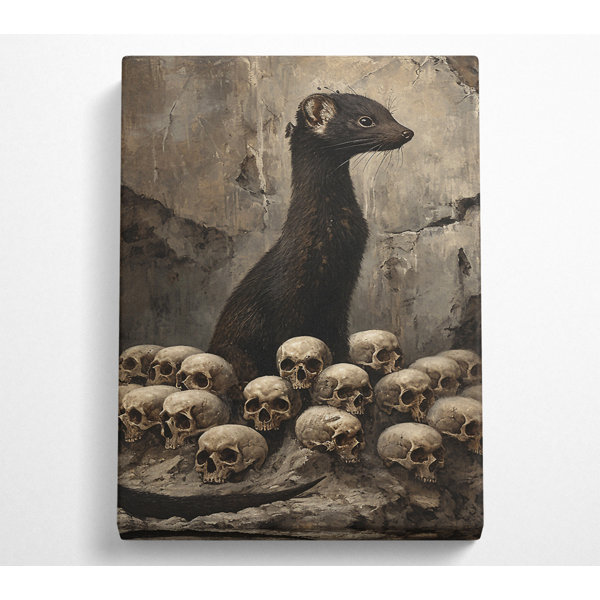 Bright Star Stoat Of Skulls - Wrapped Canvas Art Prints | Wayfair.co.uk