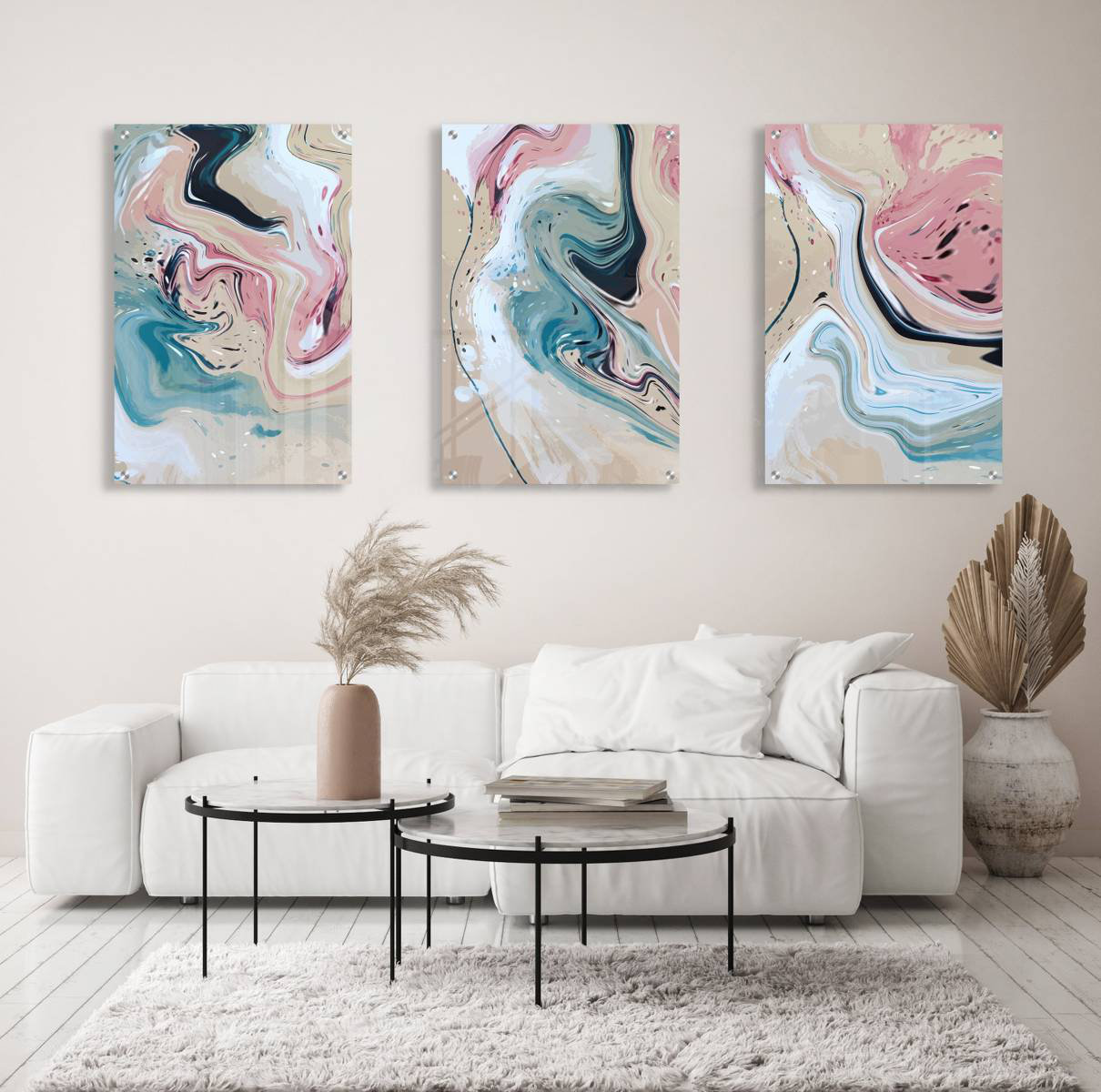 UniQstiQ Pastel Color - 3 Piece Unframed Print Set | Wayfair