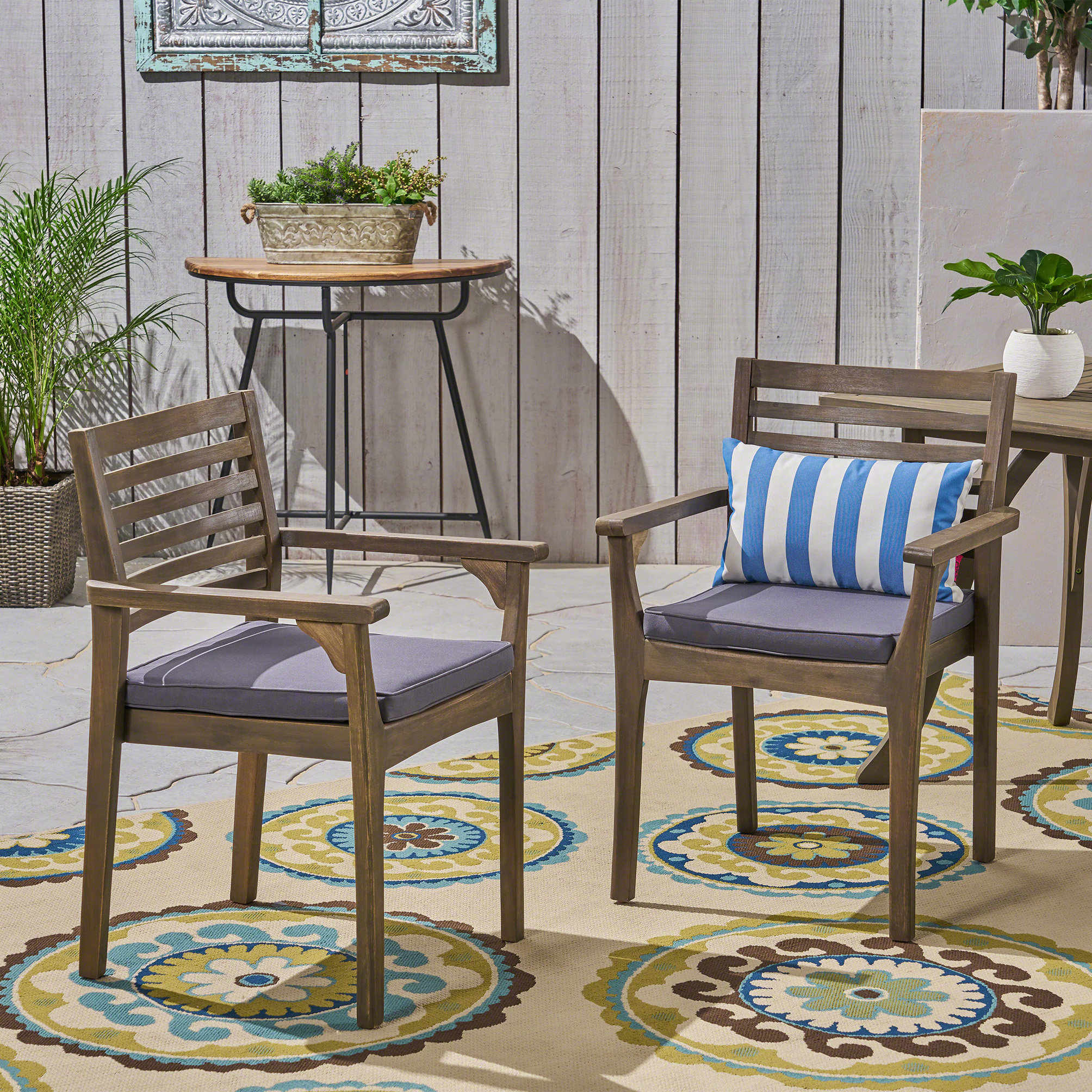 Winston Porter Patio Chair Armchair Set of 2 | Wayfair