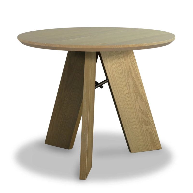 Grain Wood Furniture Cascais Round Dining Table With Scandi Plank Base ...