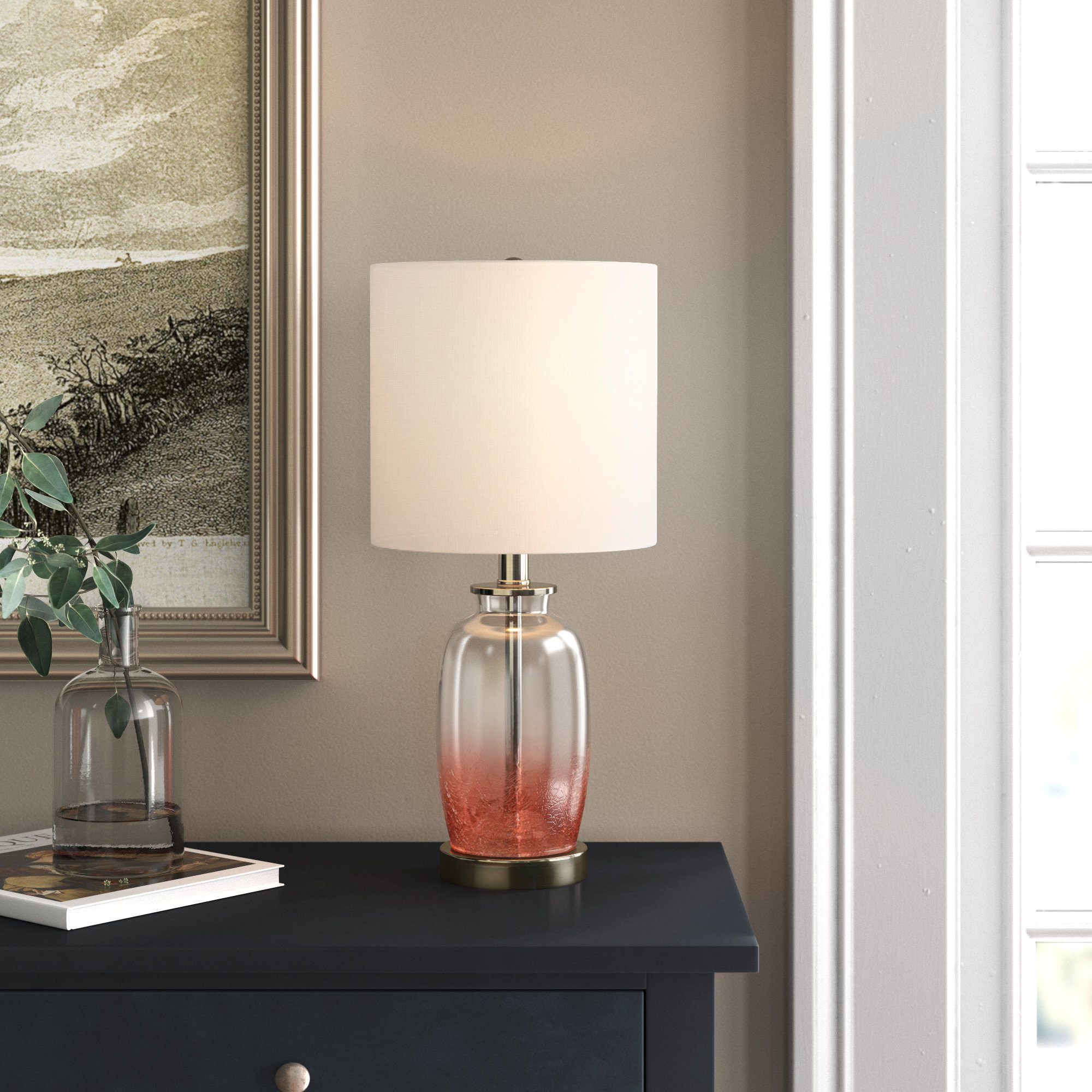 Three Posts™ Holyfield Pink/Clear/Chrome Table Lamp & Reviews | Wayfair