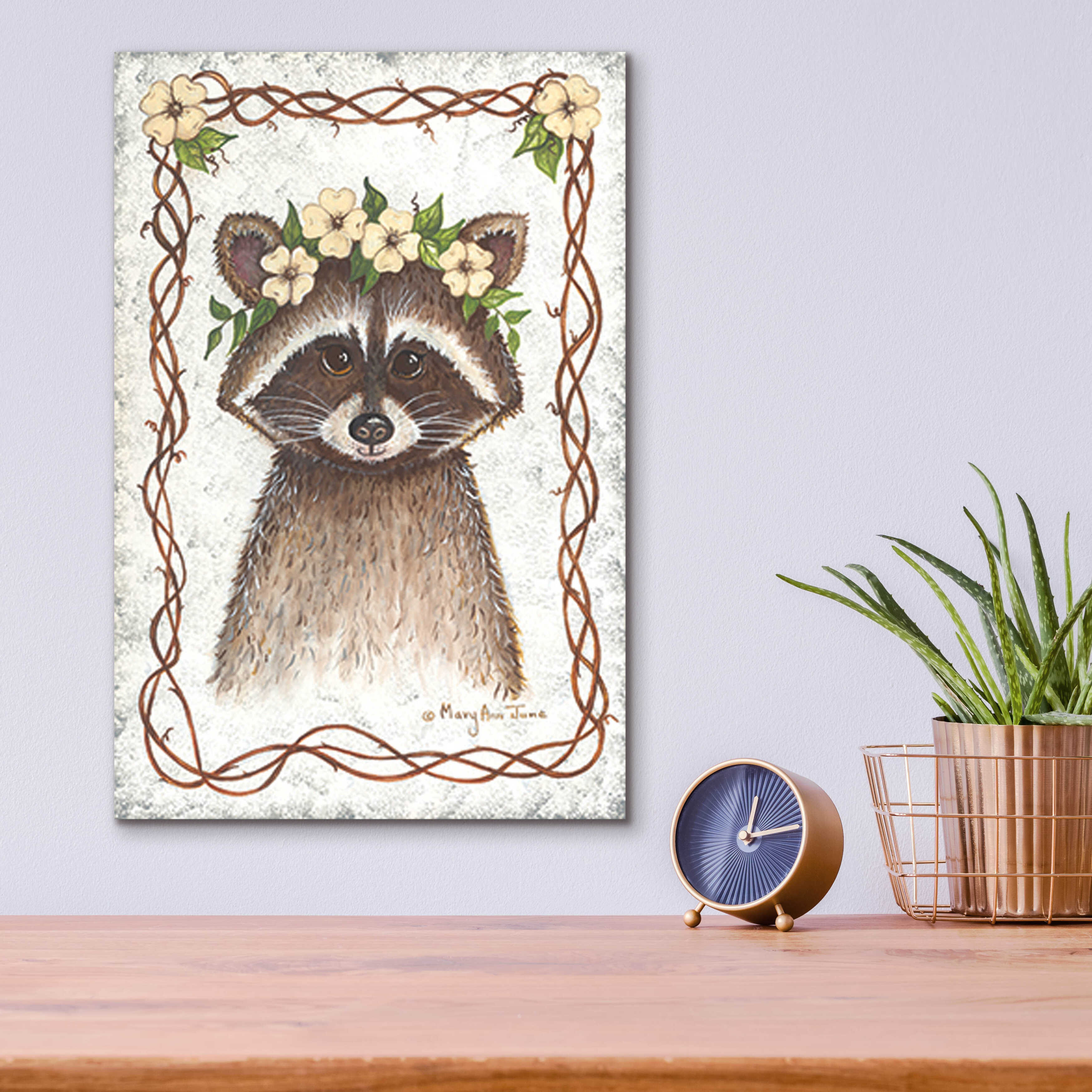 Millwood Pines Epic Art 'Raccoon' By Mary Ann June, Acrylic Glass ...
