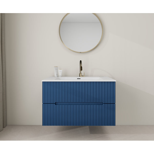 Ebern Designs 31" Wall Mounted Single Bathroom Vanity With Solid ...