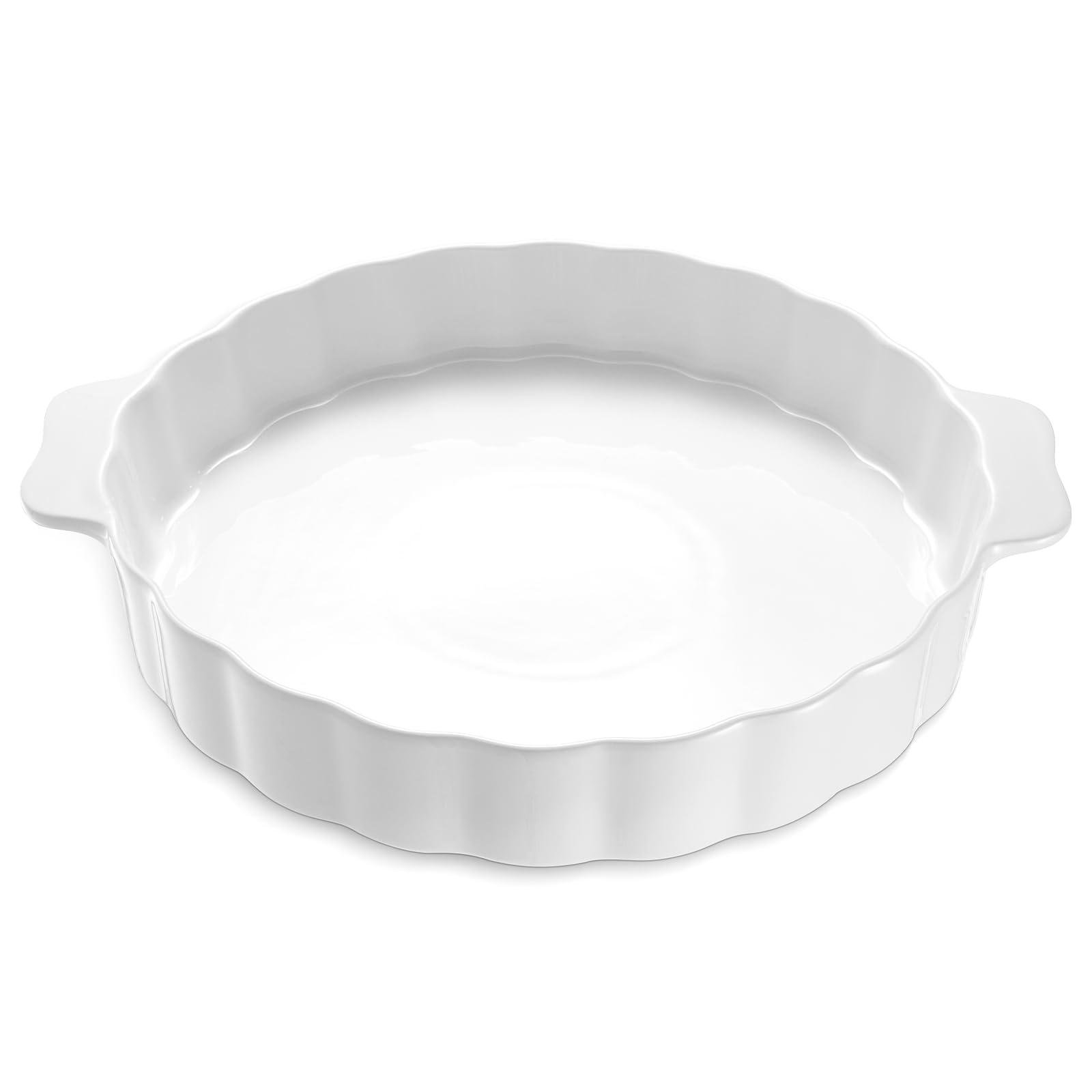 ATC HOLDINGS Ceramic Pie Pan for Baking, 13-Inch Round Baking Dish with ...