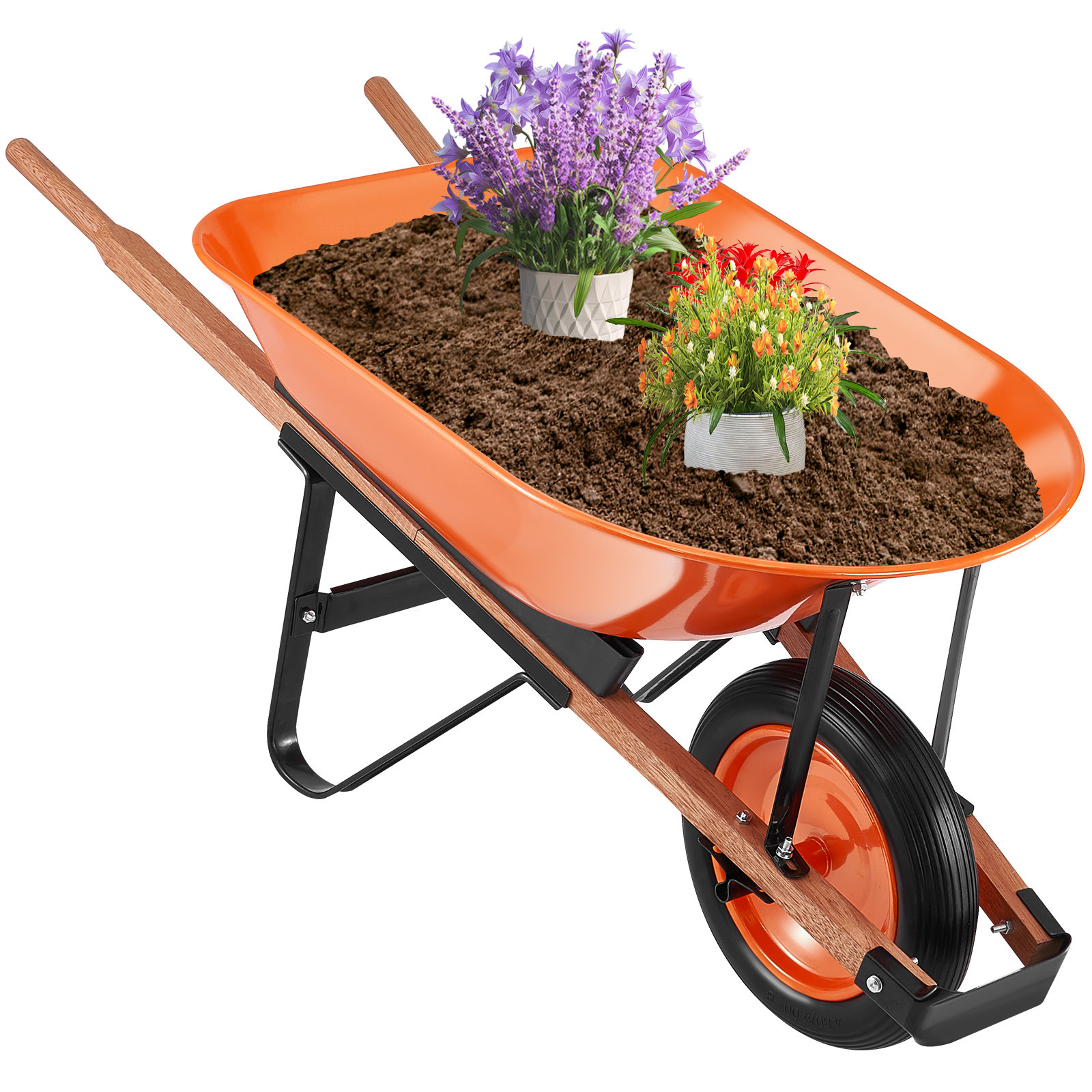 Stellweilan Tessberg Wheelbarrow Cart One Wheel Garden Dump Cart 265 ...