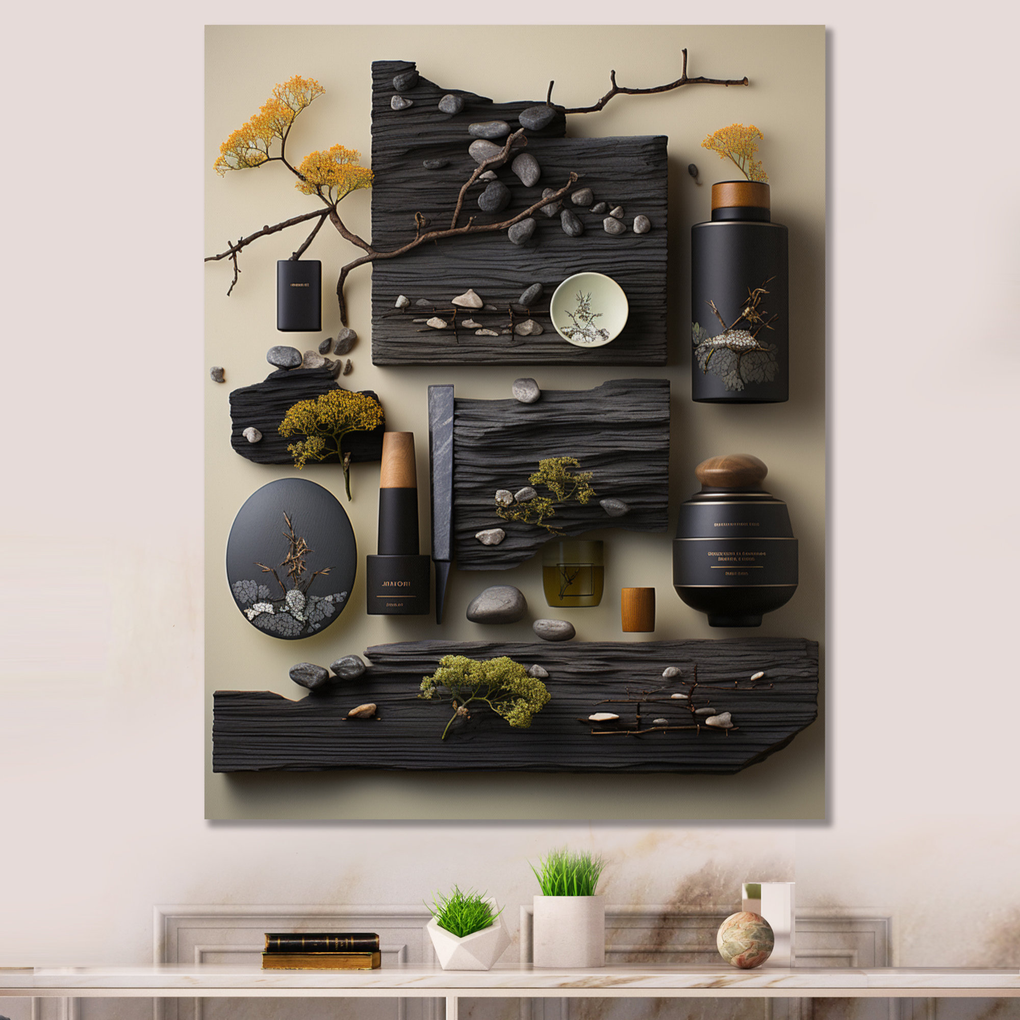 Hokku Designs Asian Art Toiletries Sumi III - Asian Canvas Wall Art ...