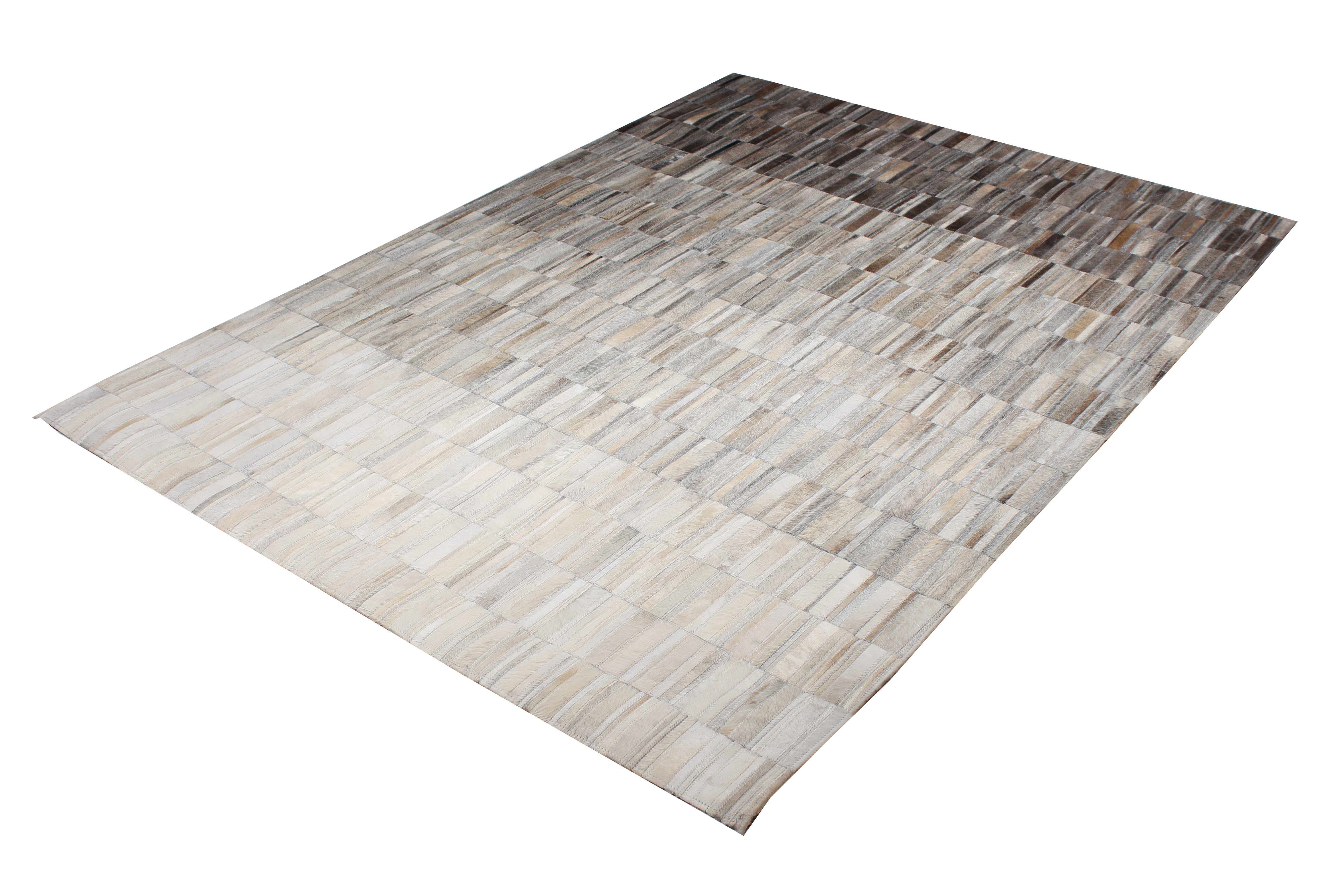 Foundry Select Dorrian Patchwork Handmade Real Leather Cow Hide Beige ...