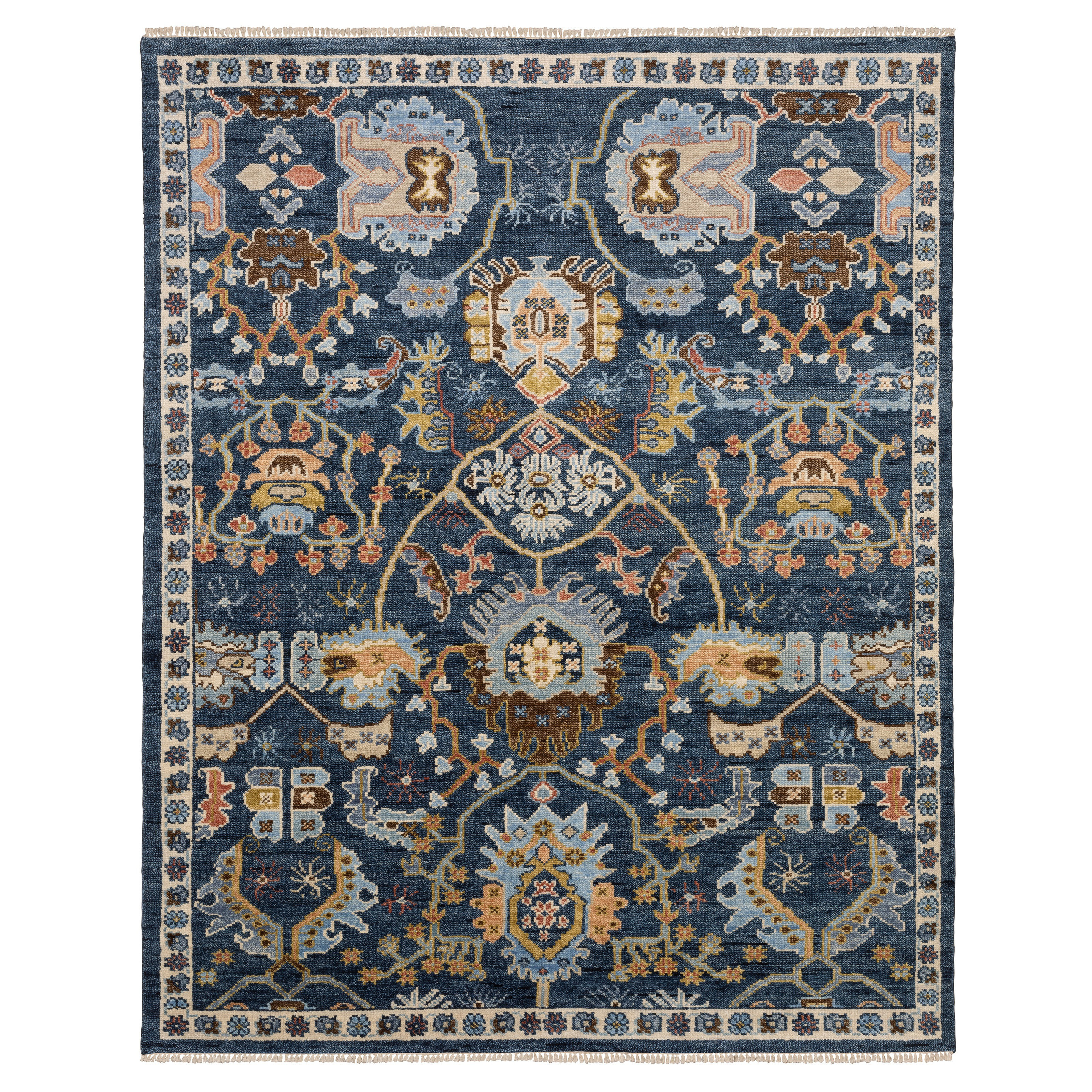 Bungalow Rose Gowen Traditional Oriental Navy/ Multi Area Rug | Wayfair