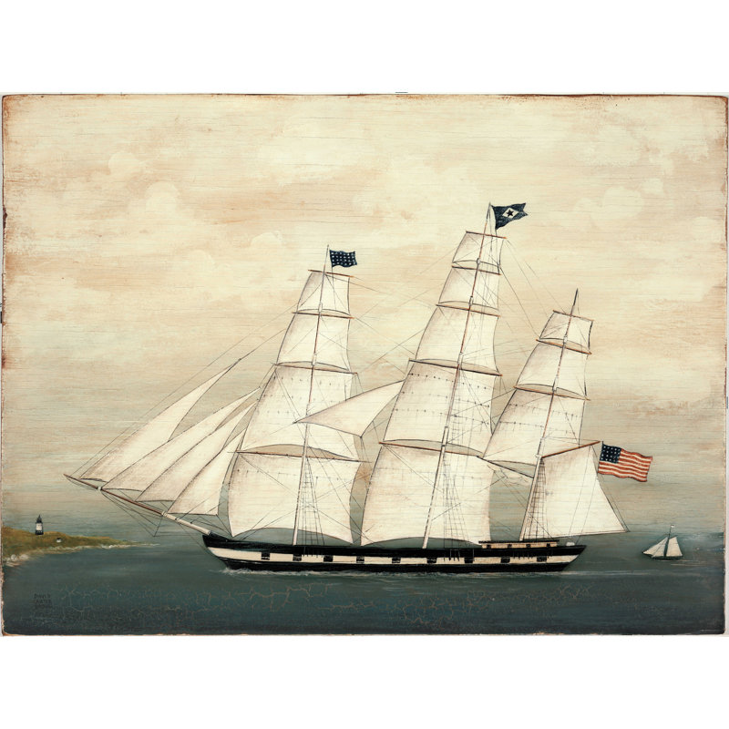 Breakwater Bay Tall Ship II by David Carter Brown - Wrapped Canvas ...