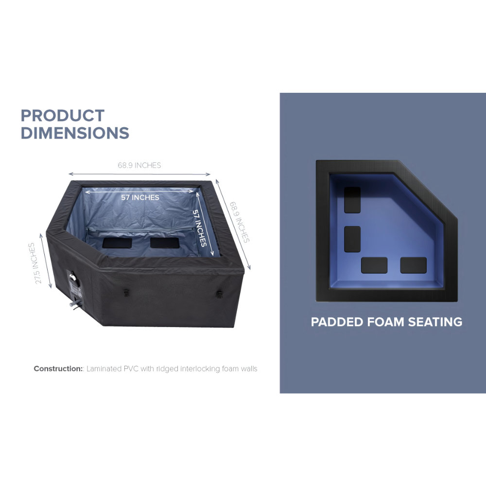 EZLIFE Cabo Cut Corner Foam Spa Hot Tub 110v 4 to 5 Person Eco Foam 80 Aqua Jets 190 Gal. Water ...