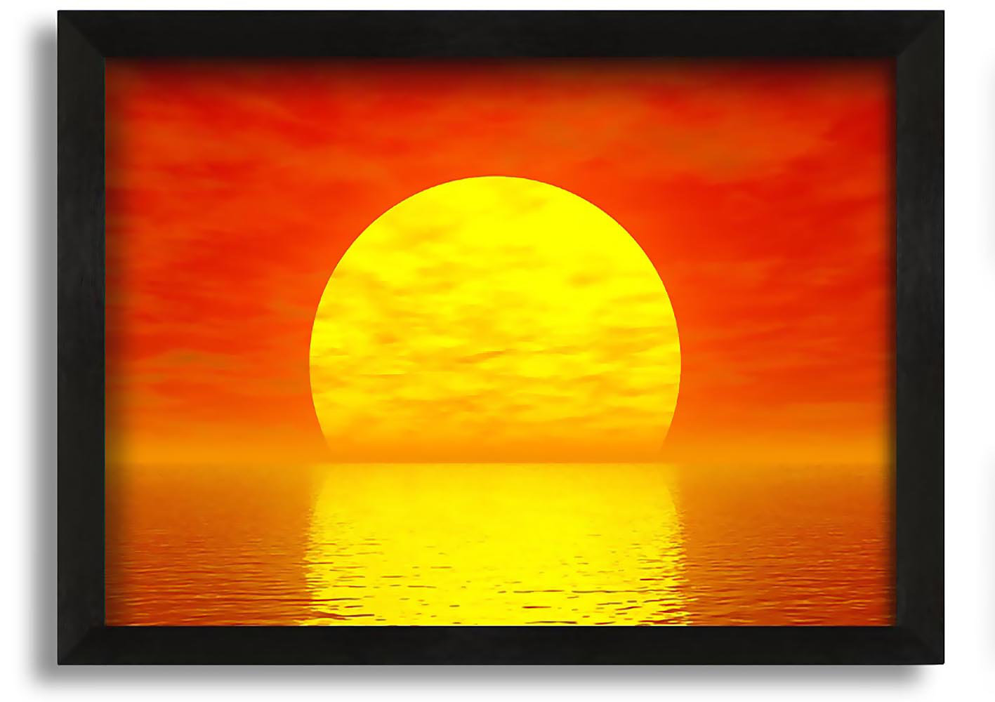 Highland Dunes Glorious Orange Sunset - Picture Frame Photograph on ...
