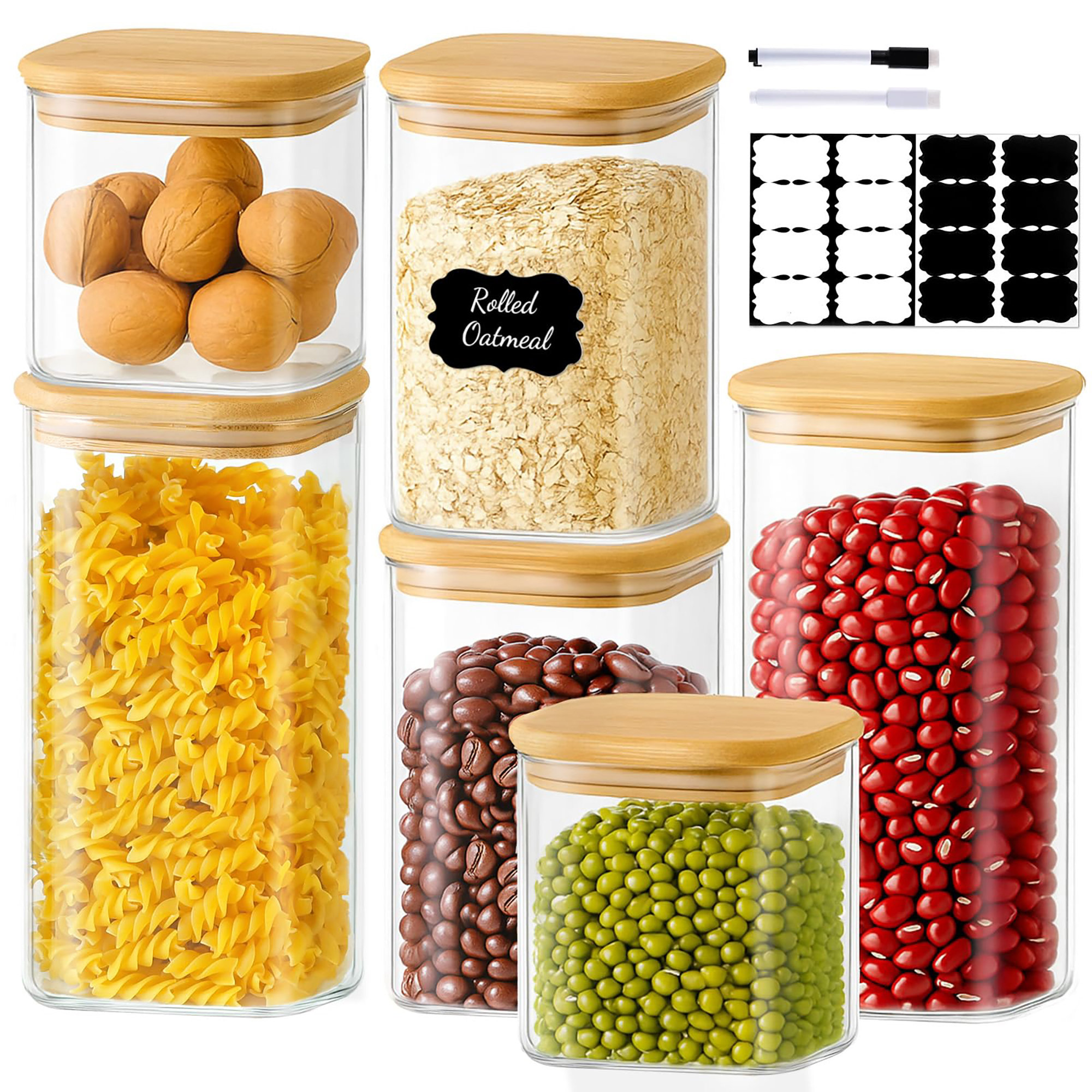 Latitude Run® 6-pack square glass storage containers - Wayfair Canada