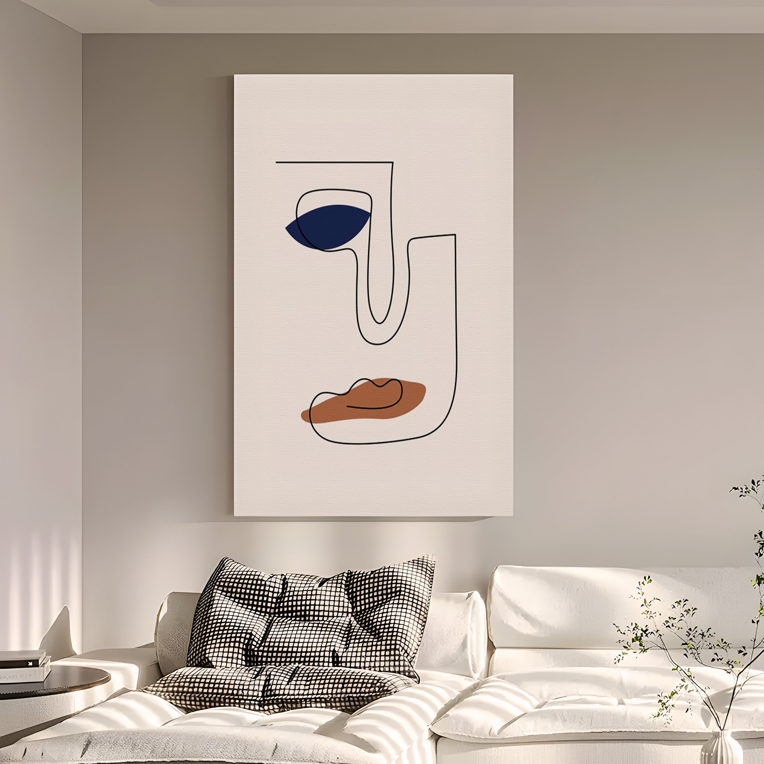 Brayden Studio® 1 Piece Wall Art Wrapped Canvas Abstract Line On Canvas ...