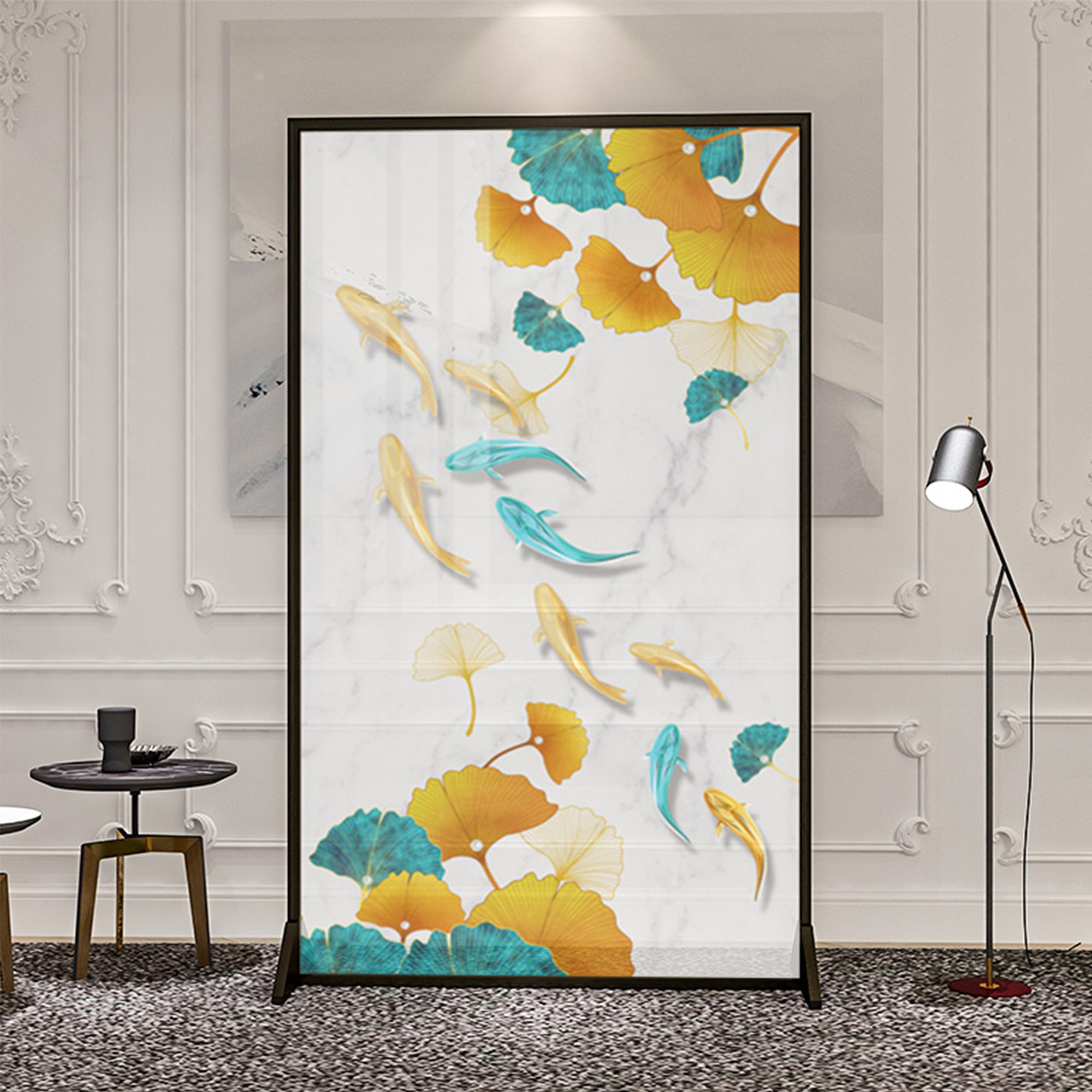 ComfySofa.s Luxury Ginkgo Koi Screen | Wayfair