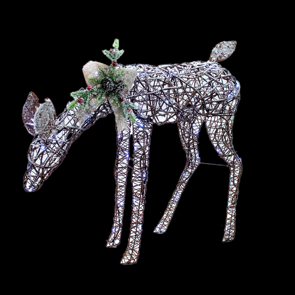 The Holiday Aisle® Frosted Feeding Doe Lighted Display | Wayfair