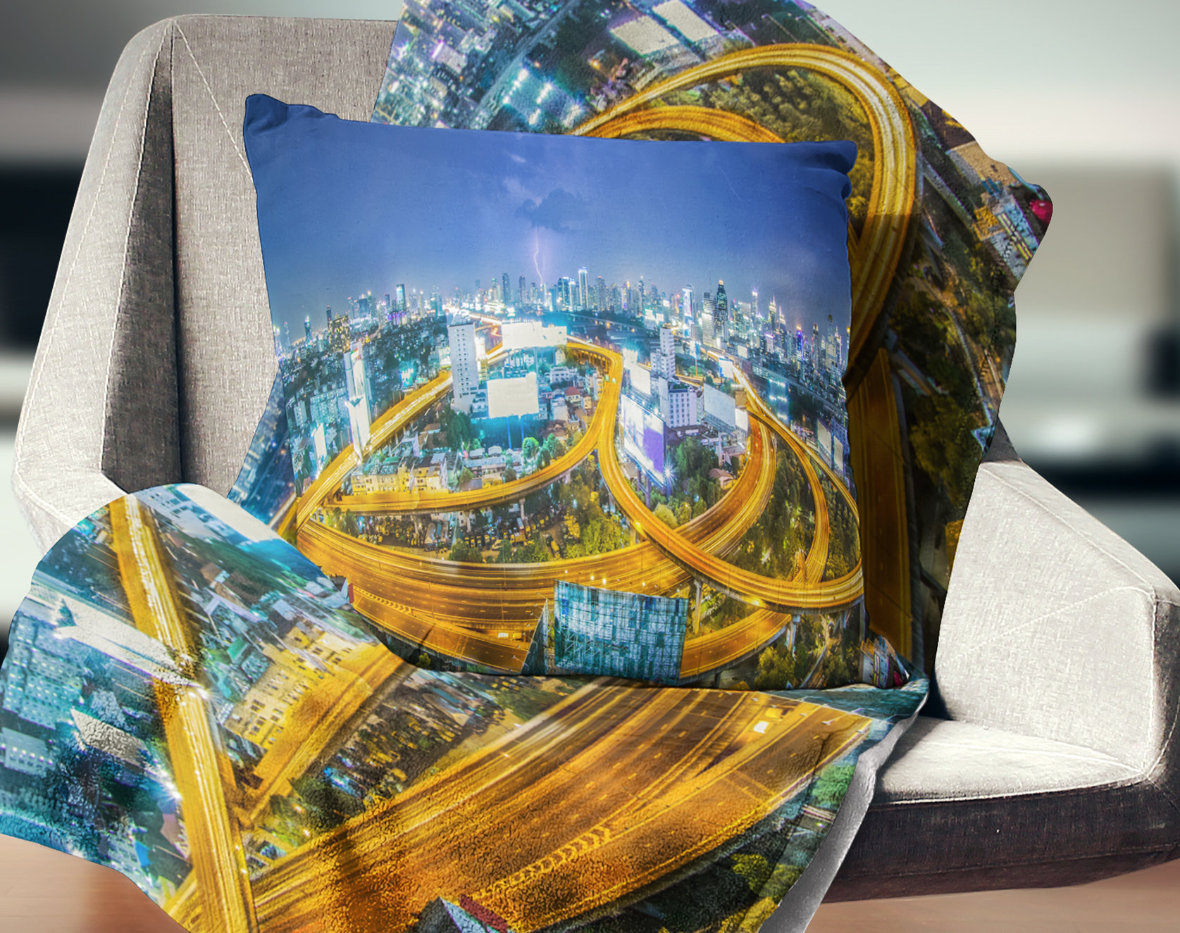 East Urban Home Cityscape Bangkok City Photography Pillow | Wayfair