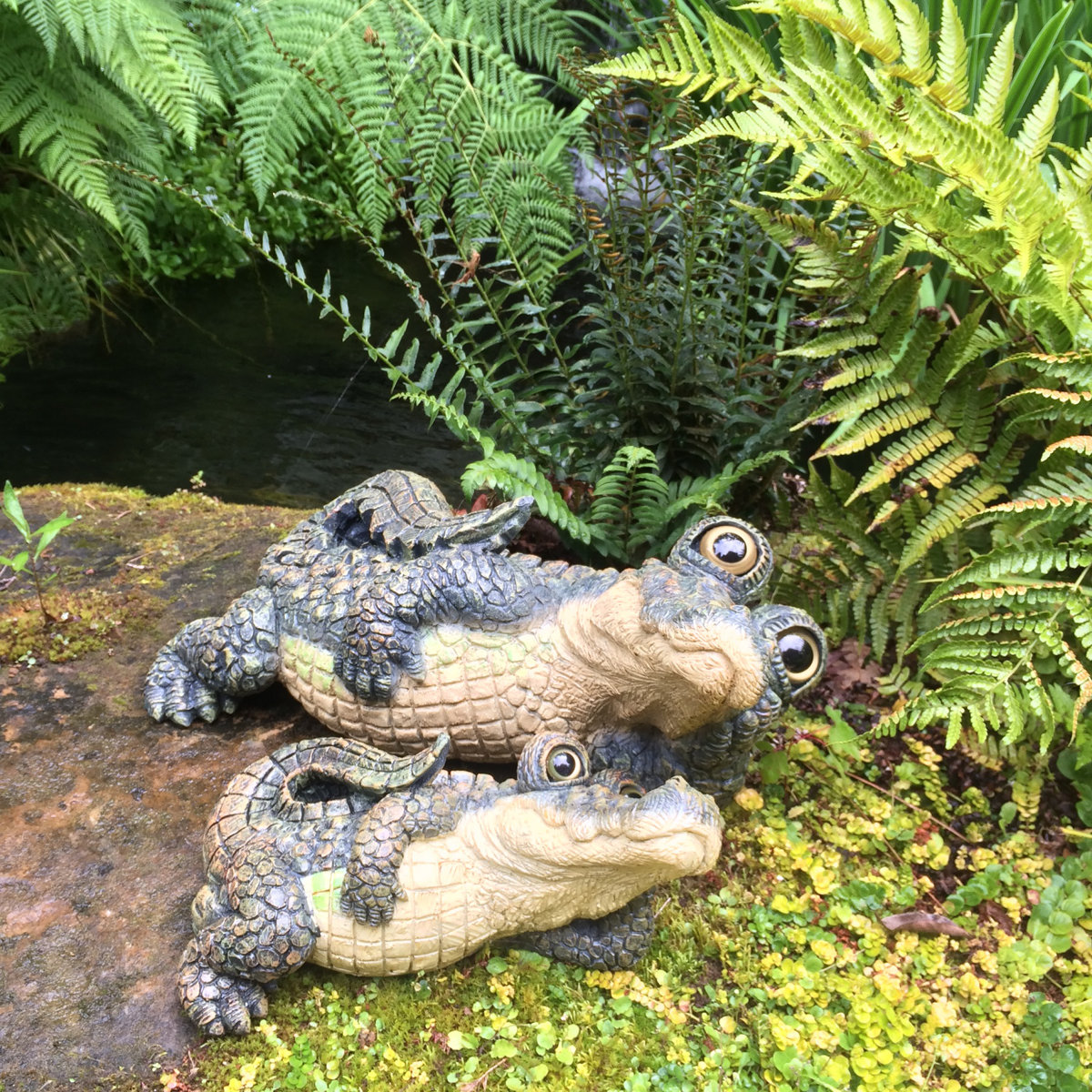 HomeStyles Whimsical Lying Gator the Alligator Garden Statue & Reviews ...