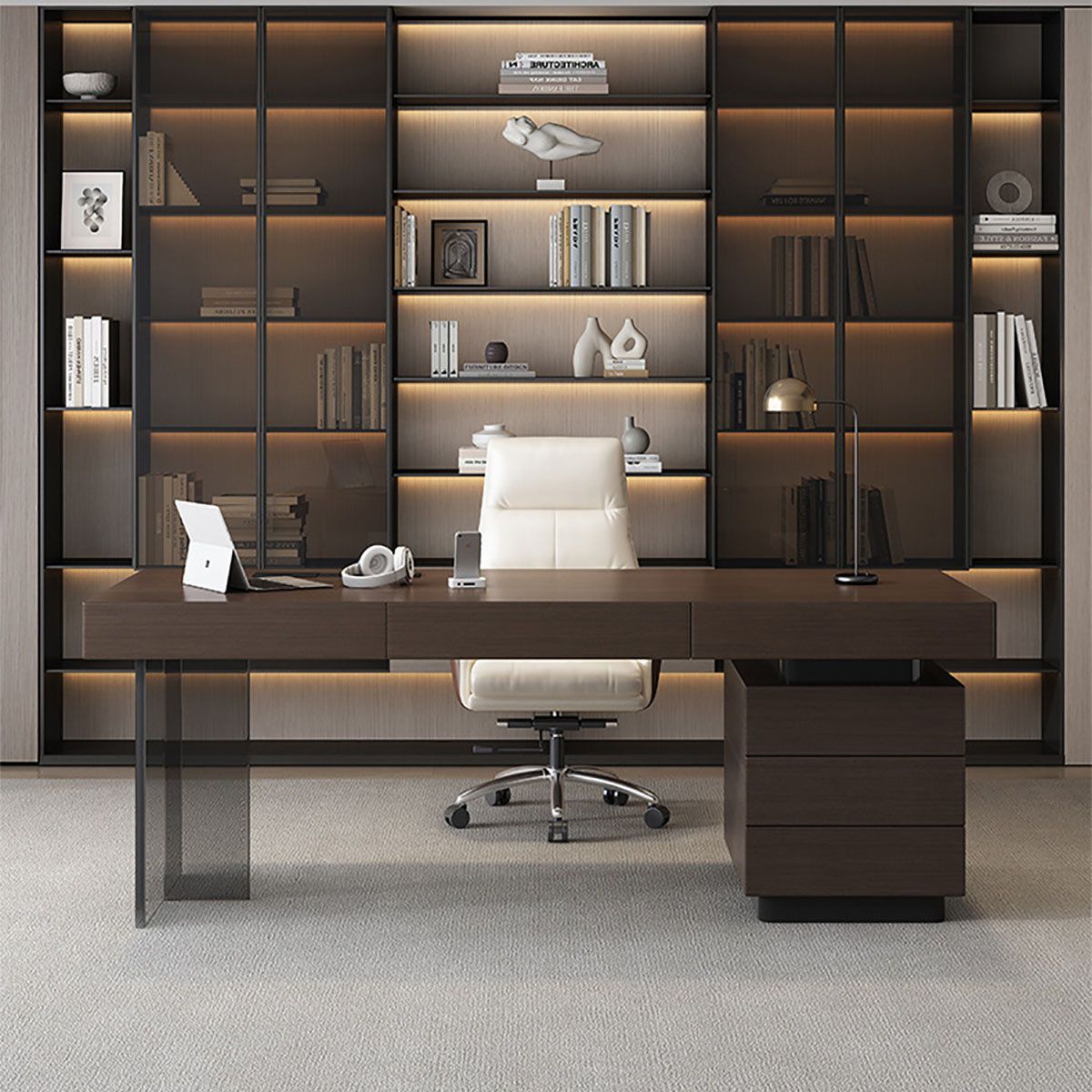Hokku Designs Modern Minimalist Smoked Desk - Wayfair Canada