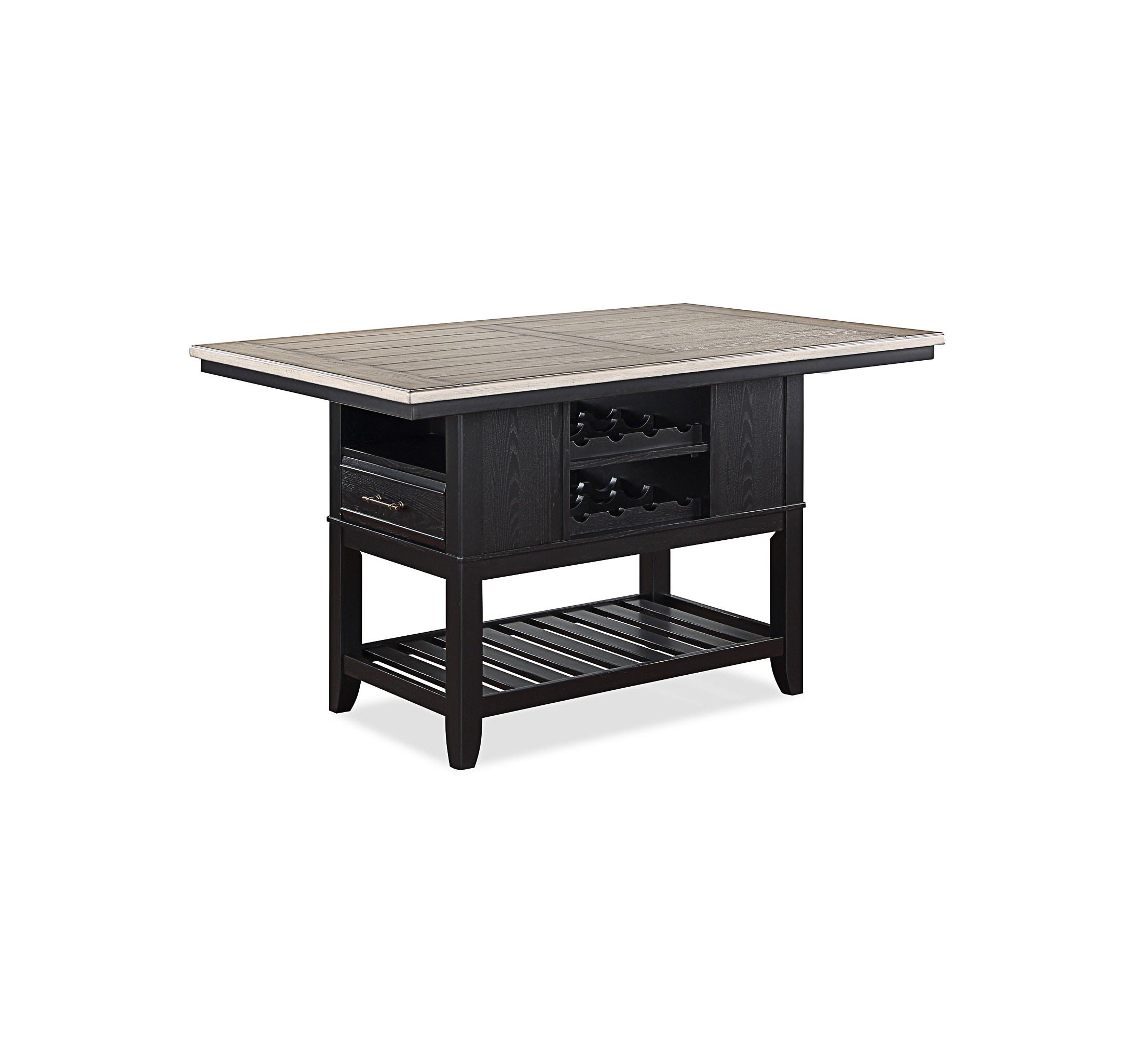 Red Barrel Studio® 1Pc Counter Height Table With Storage Drawers, Wine ...