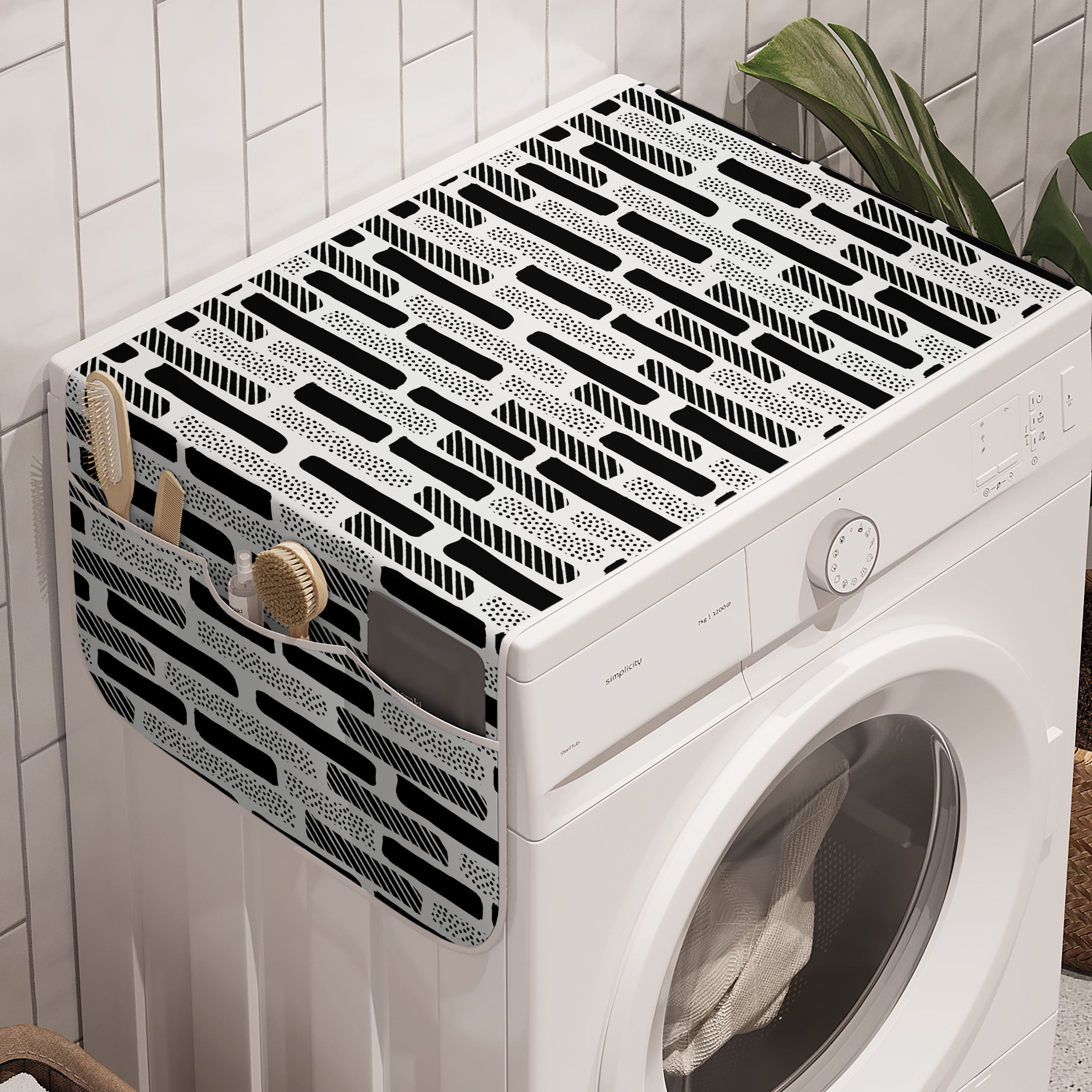 East Urban Home Abstract Washing Machine Organizer Pack of 2 47" x 18.5 ...