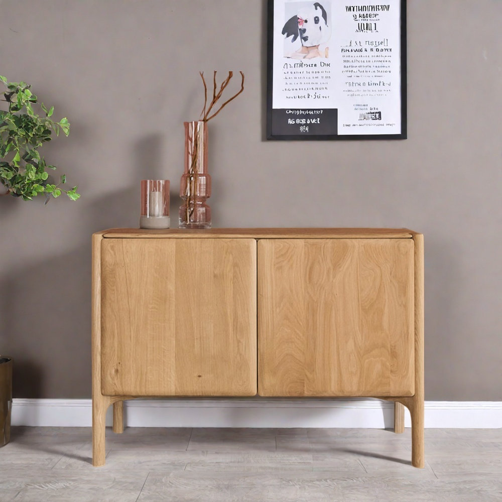 Ebern Designs Modern Minimalist Solid Wood Entryway Cabinet | Wayfair