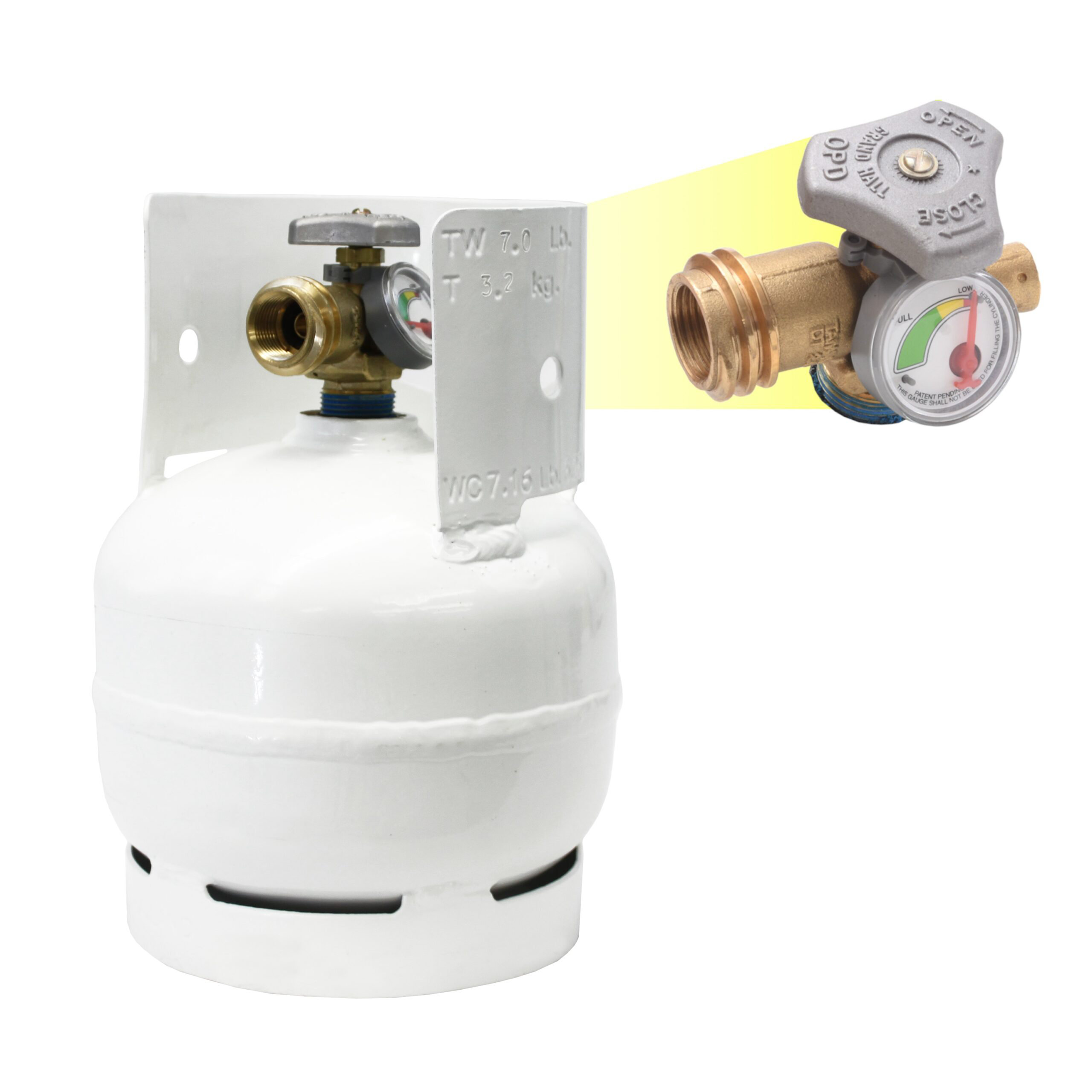 Flame King 3LB Empty Steel Propane Tank LP Cylinder with Gauge and OPD ...