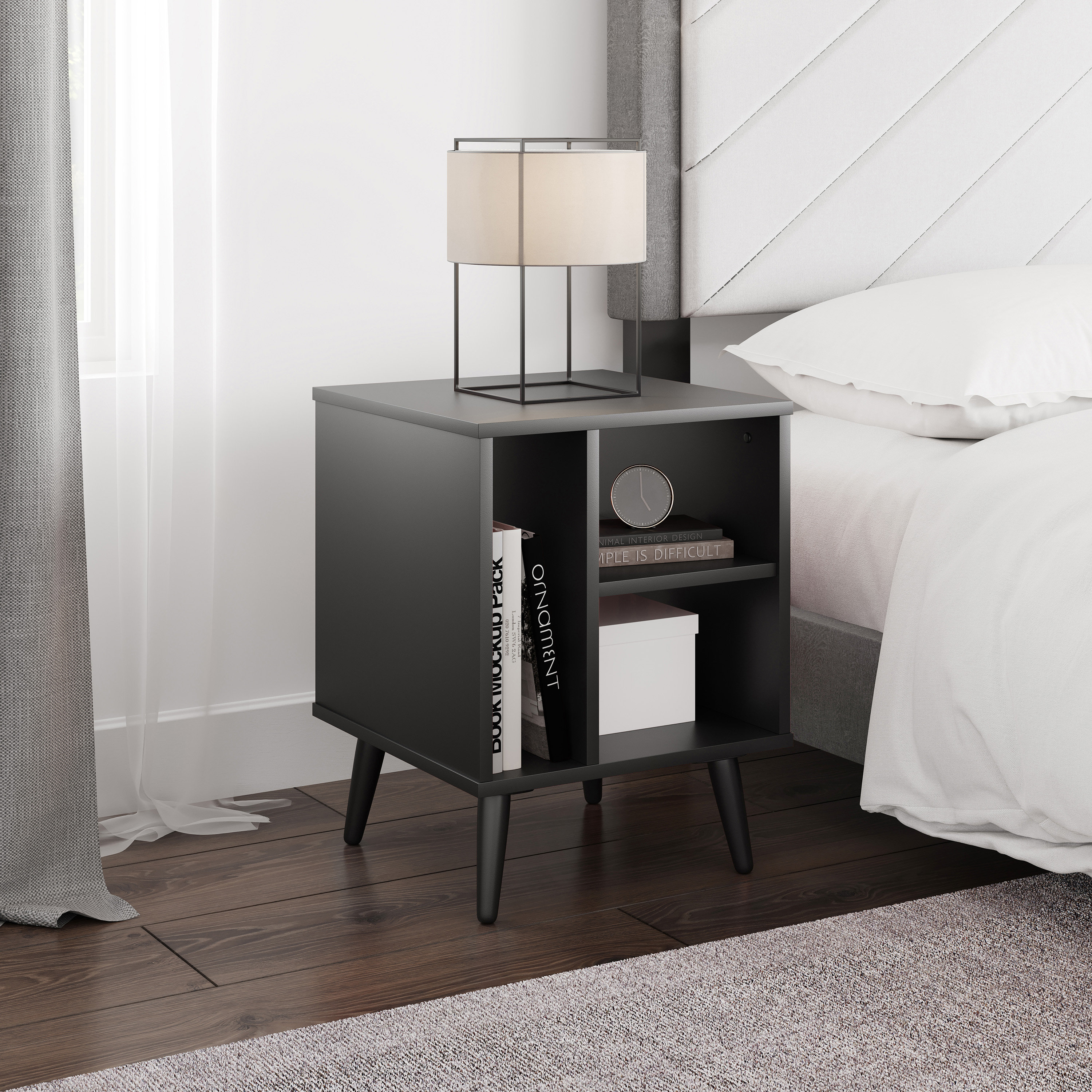 Boyd Sleep Warwick Geometric Open Bedside Nightstand End Table ...