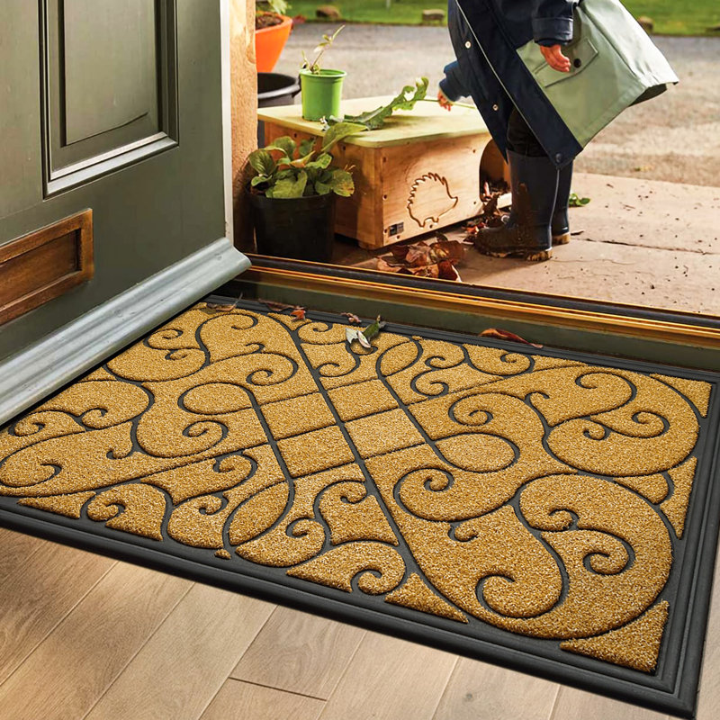 Red Barrel Studio® Non-Slip Floral Outdoor Doormat & Reviews | Wayfair