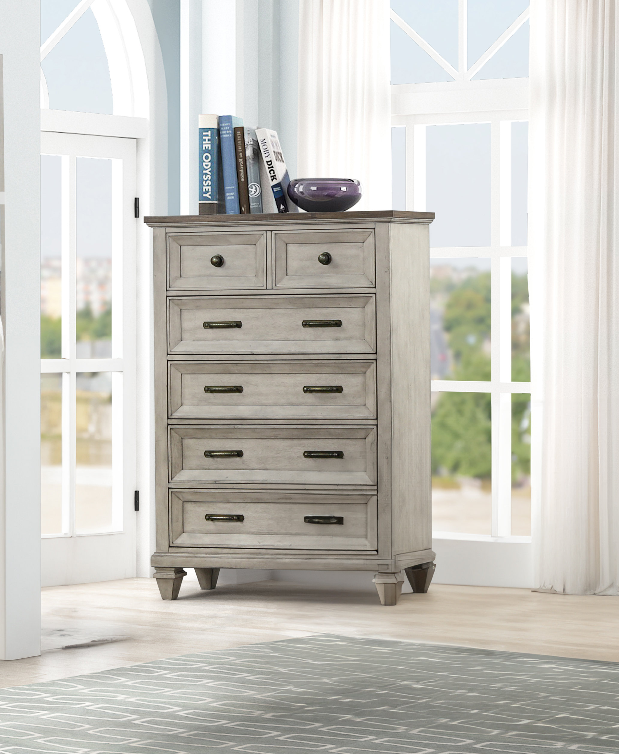 One Allium Way® Eileen 5-Drawer 40" W Solid Wood Chest | Wayfair