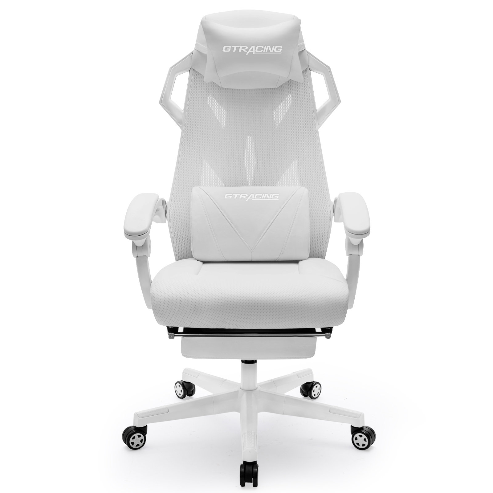 GTPLAYER Gaming Chair Reclining Chair with Mesh Back Adjustable Headrest Lumbar Support and Footrest Wayfair