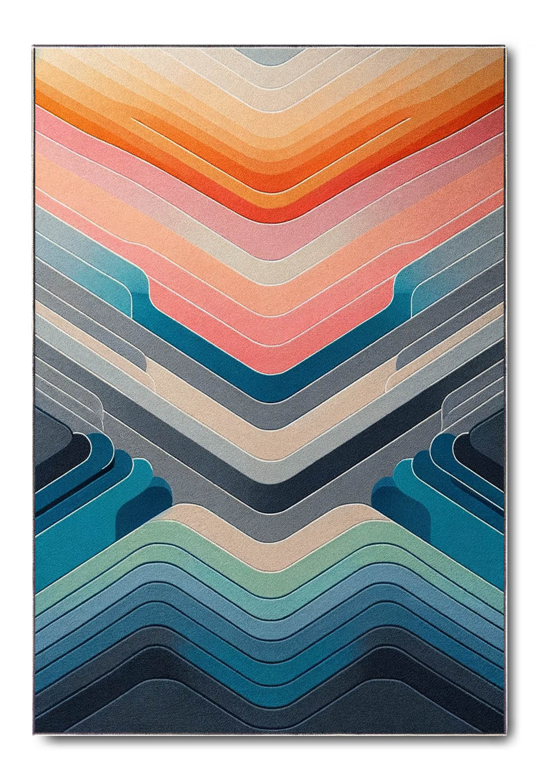 Orren Ellis Matrix Blue Colourful Machine Printed Chenille Striped Area Rug - Wayfair Canada