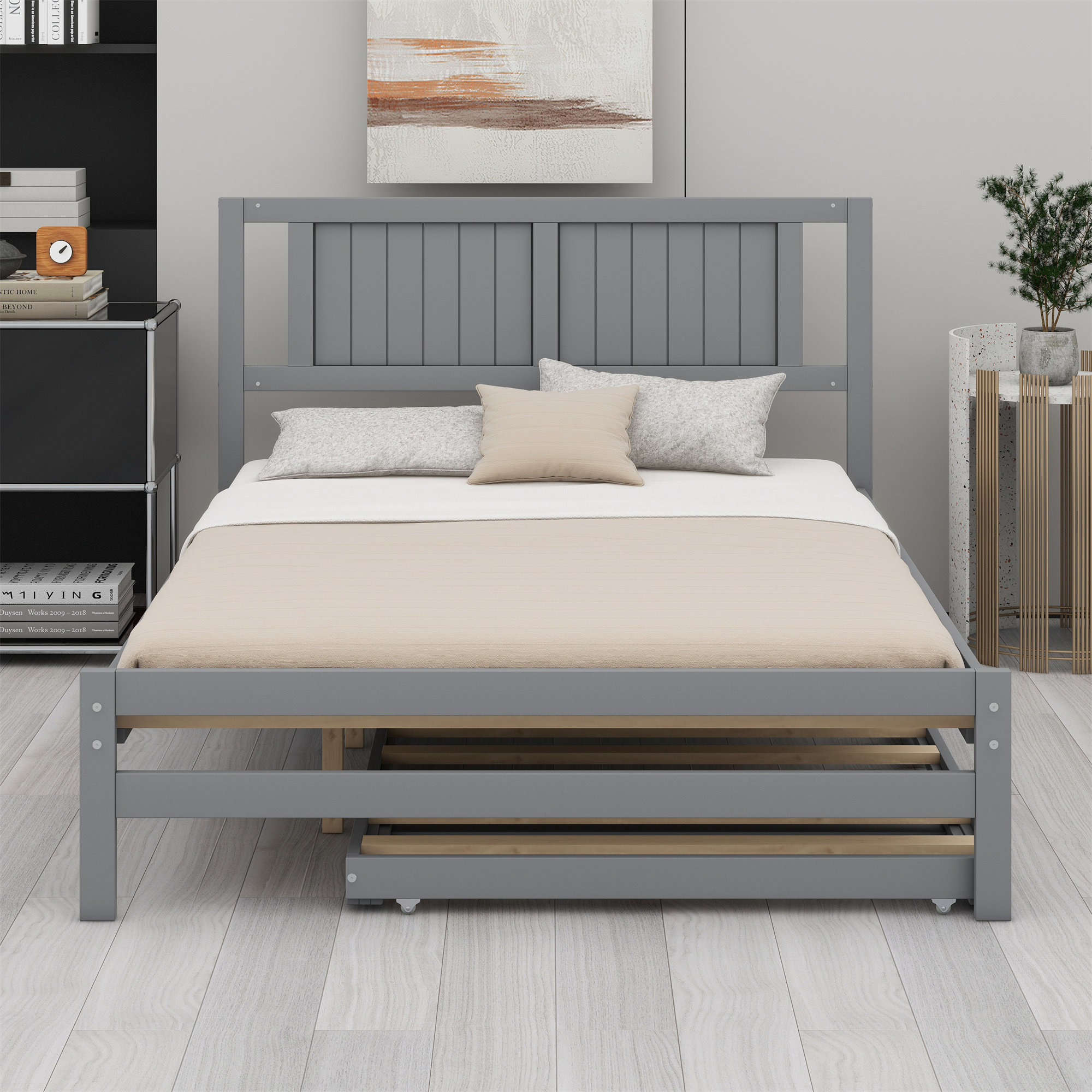 Lark Manor™ Platform Bed With Adjustable Trundle | Wayfair