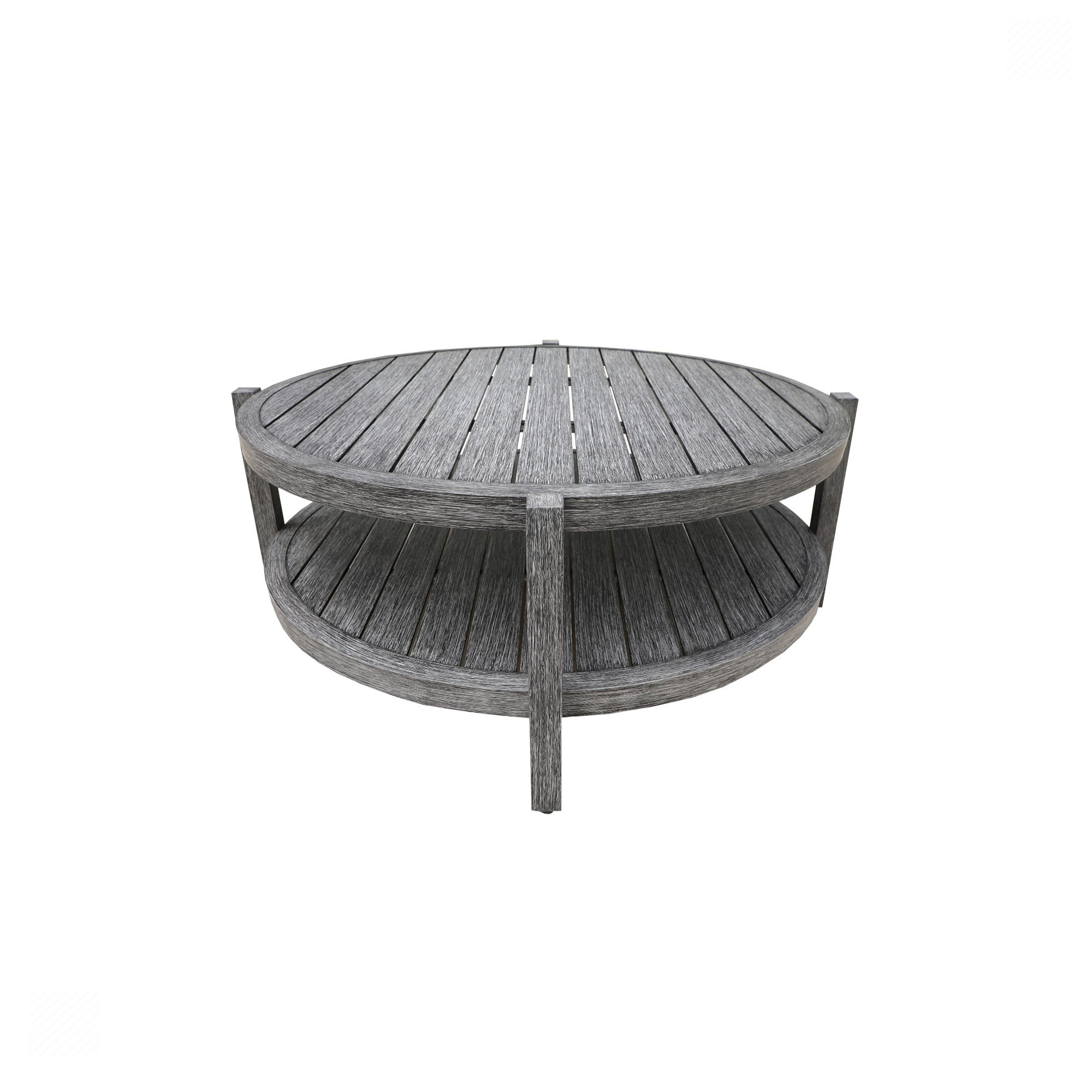 Latitude Run® Round Aluminum Slat Top Coffee Table | Wayfair