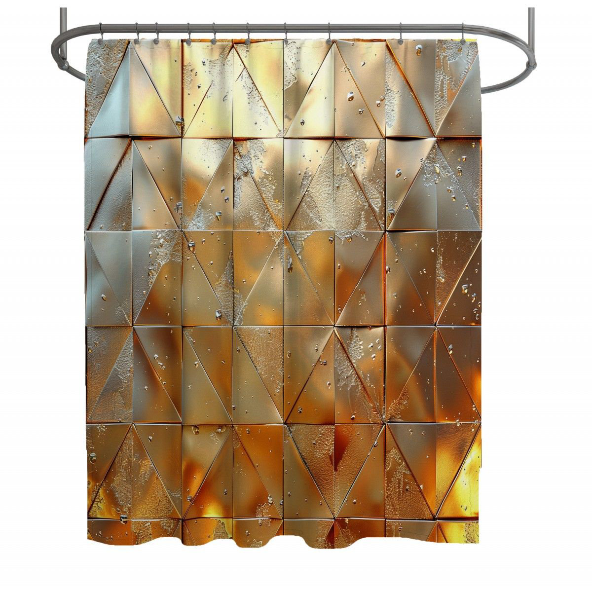 VisionDecor 11969_Metallic Shower Curtain - Surface Bathroom Decor ...