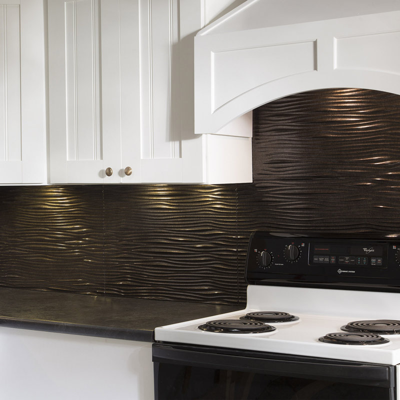 Fasade FASÄDE Waves Decorative Vinyl 18in x 24in Backsplash Panel ...