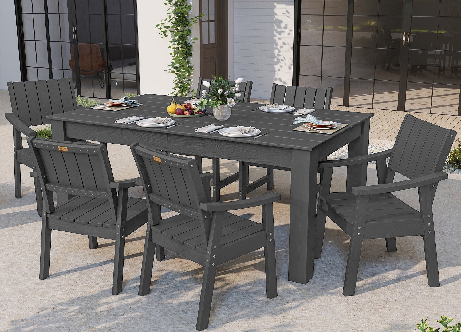 WINGYZ Outdoor Table And Chairs For 6, Patio Dining Set With Umbrella ...