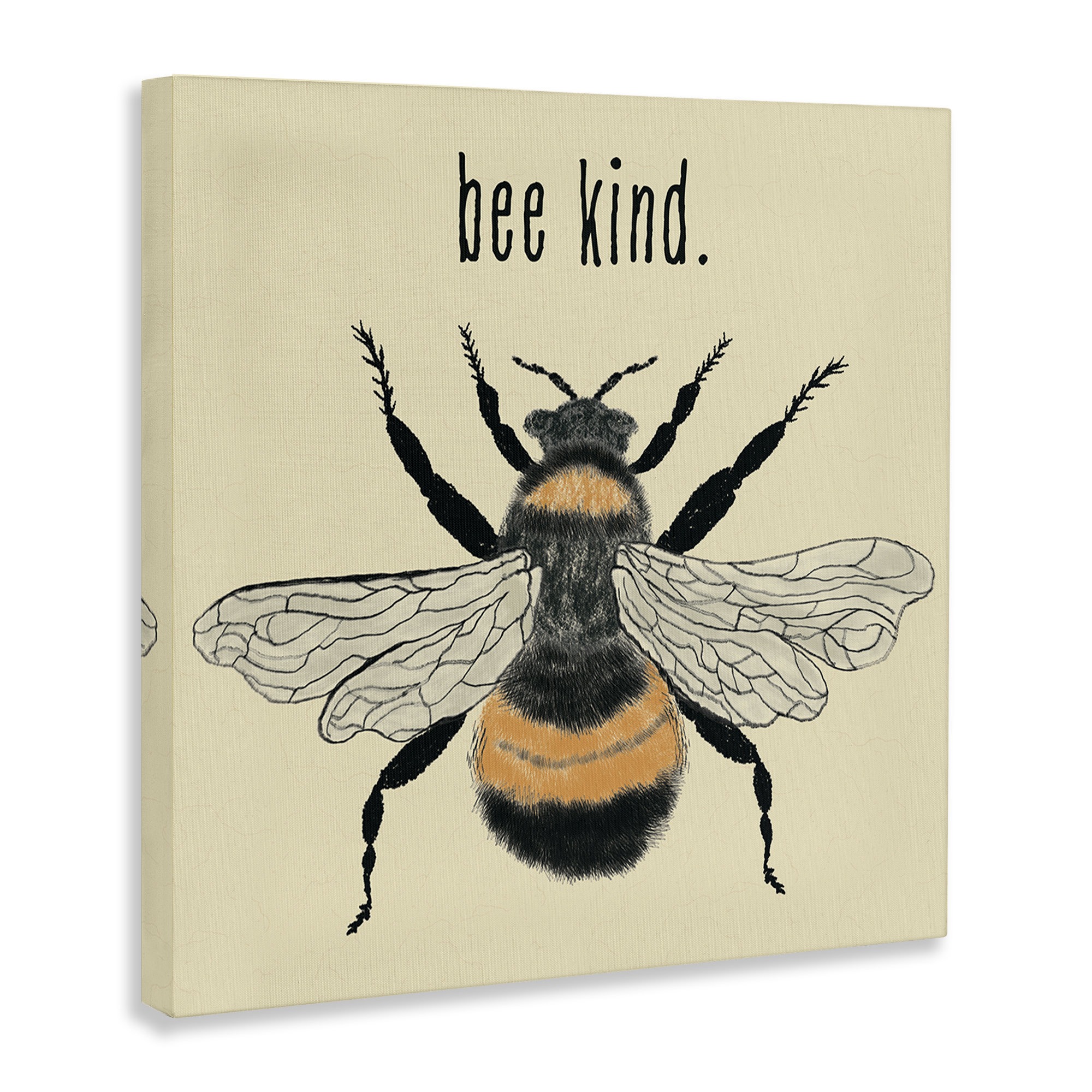August Grove Bee Kind Detailed Bumble Canvas Wall Art by Carrie ...