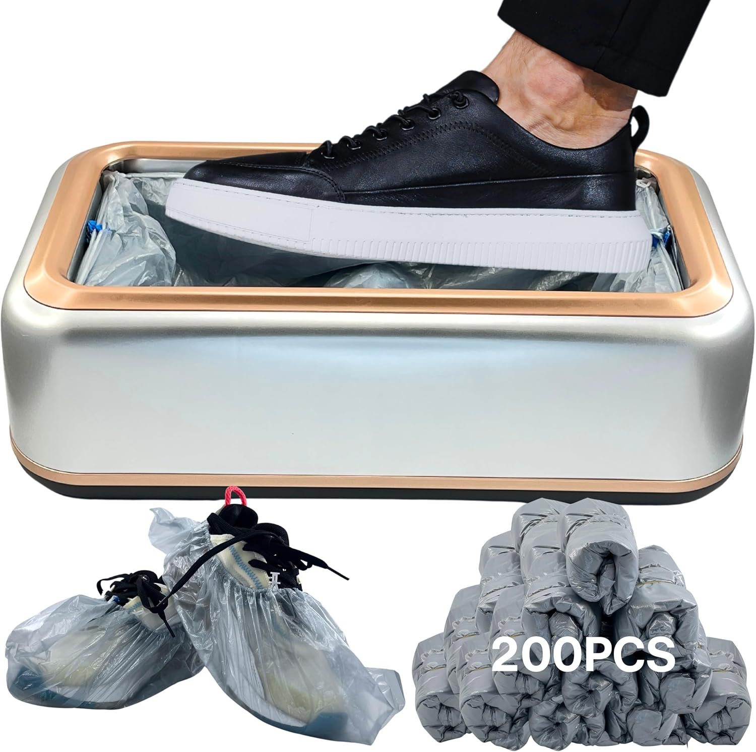 Rebrilliant Automatic Shoe Covers Dispenser With 200Pcs Non-Slip ...