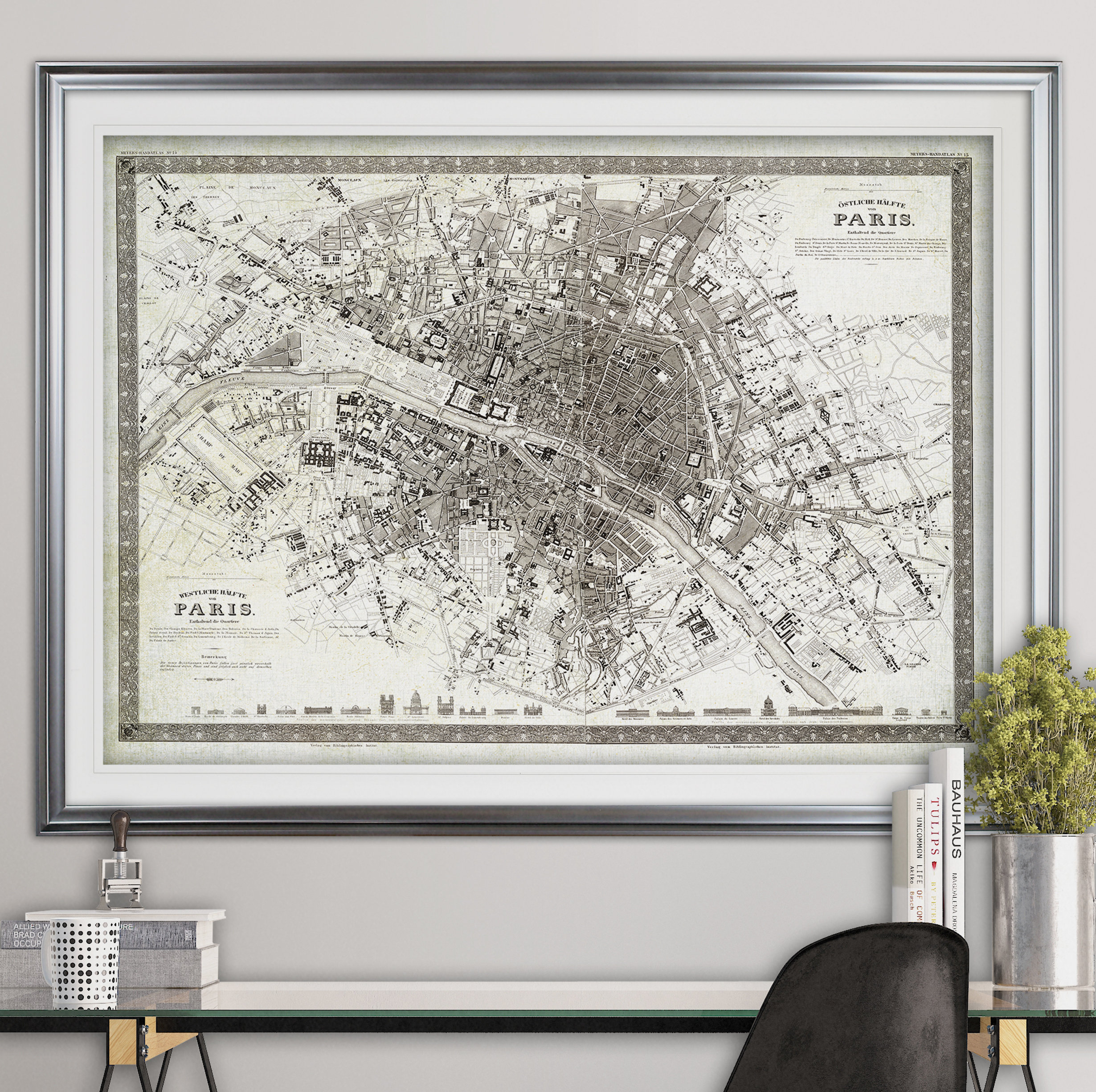 Williston Forge 'Vintage Paris Map Outline' Graphic Art Print & Reviews ...