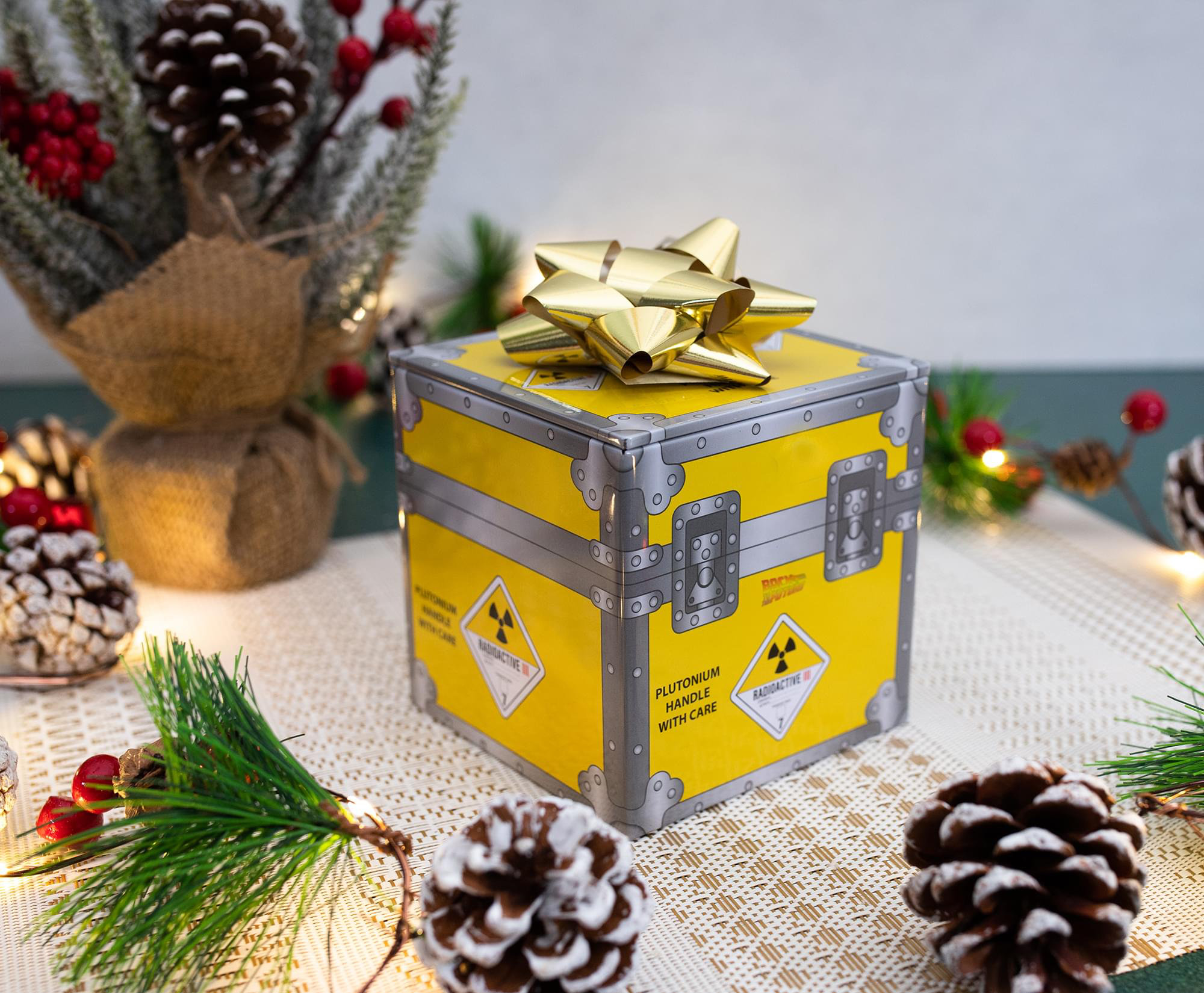 Trinx Back To The Future Plutonium Crate Tin Storage Box Cube Organizer ...