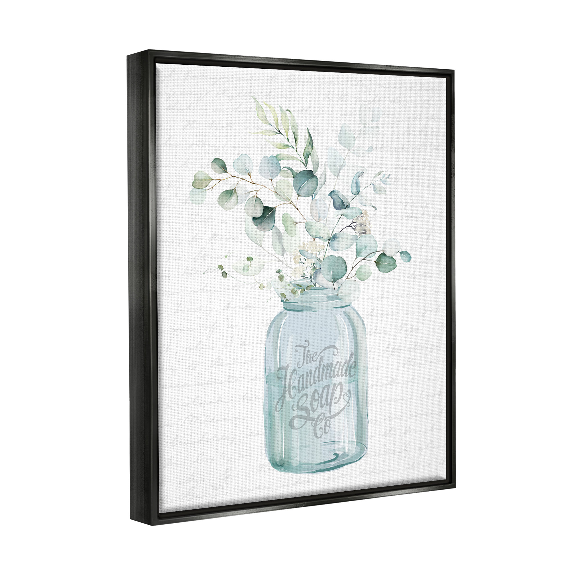 Stupell Industries Botanical Sprigs Arrangement Vintage Jar Cursive ...