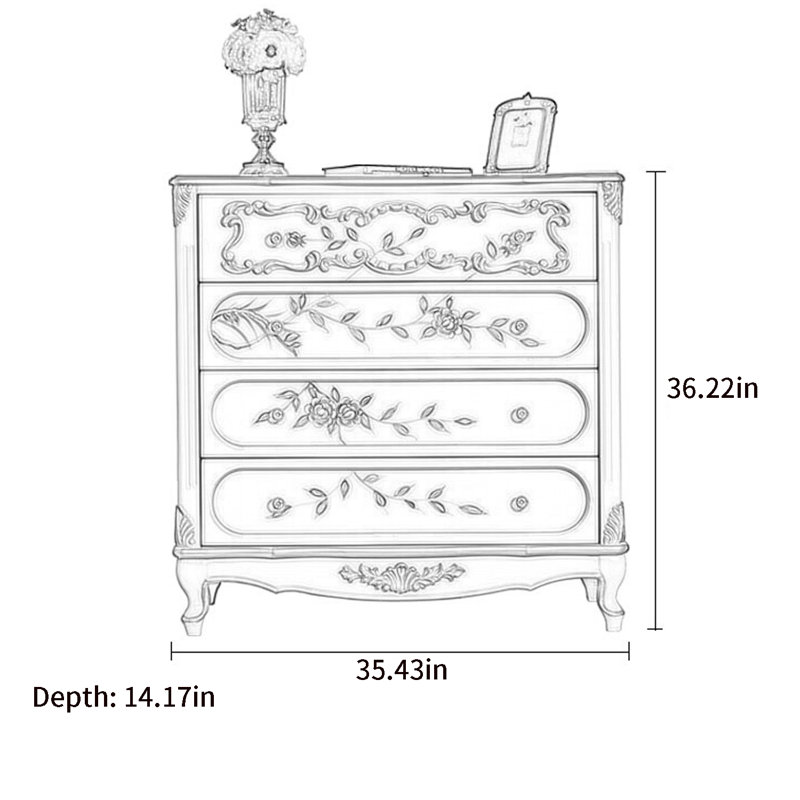 Liu's ink furniture Hand-Painted Accent Chest with 4 Drawers | Wayfair