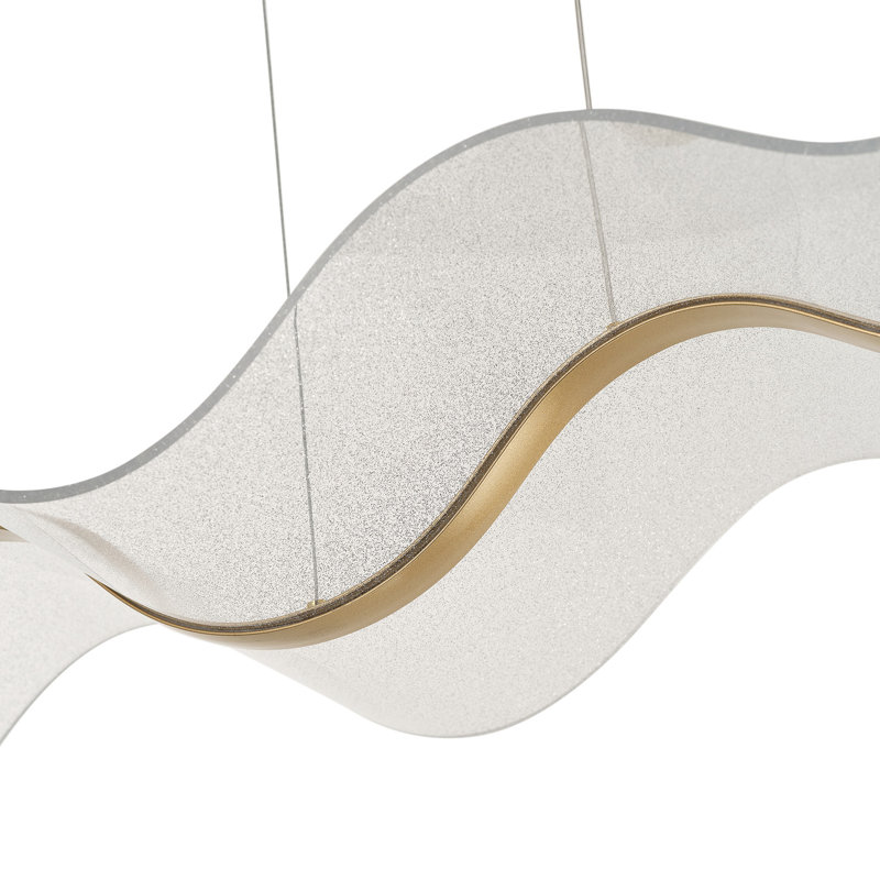 Mercer41 3000K LED Gold Modern Linear Pendant Light Fixture | Wayfair