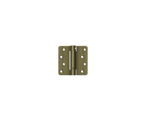 Deltana DSH4R45 4" x 4" x 1/4" Spring Hinge, UL Listed in Antique Brass ...