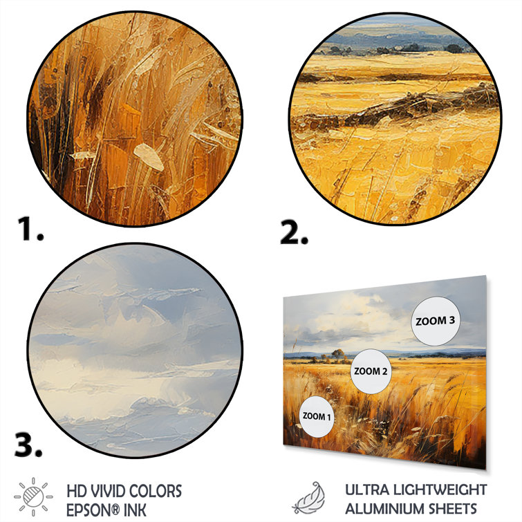 August Grove® Denmark Yellow Fields Of Gold - Farmhouse Metal Wall Art ...