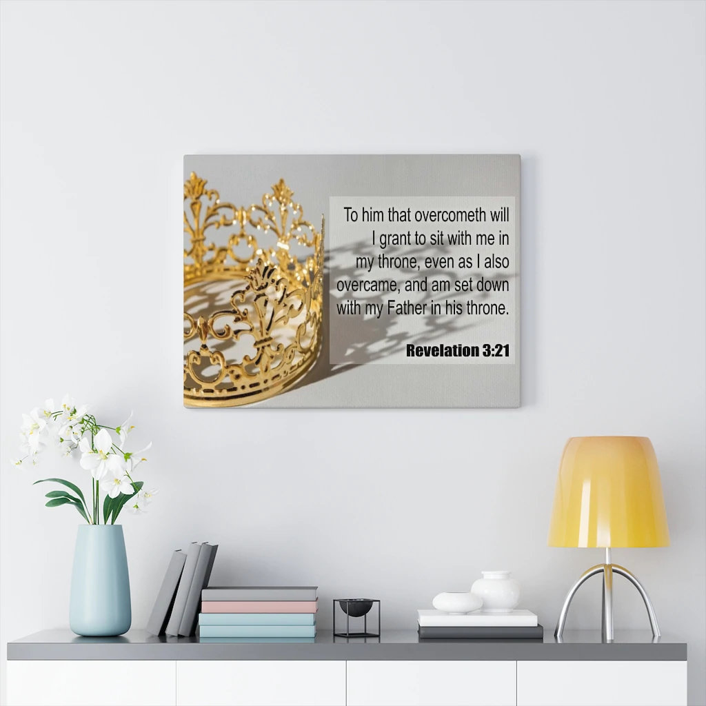 Trinx Scripture Canvas Father In His Throne Revelation 3:21 Christian ...